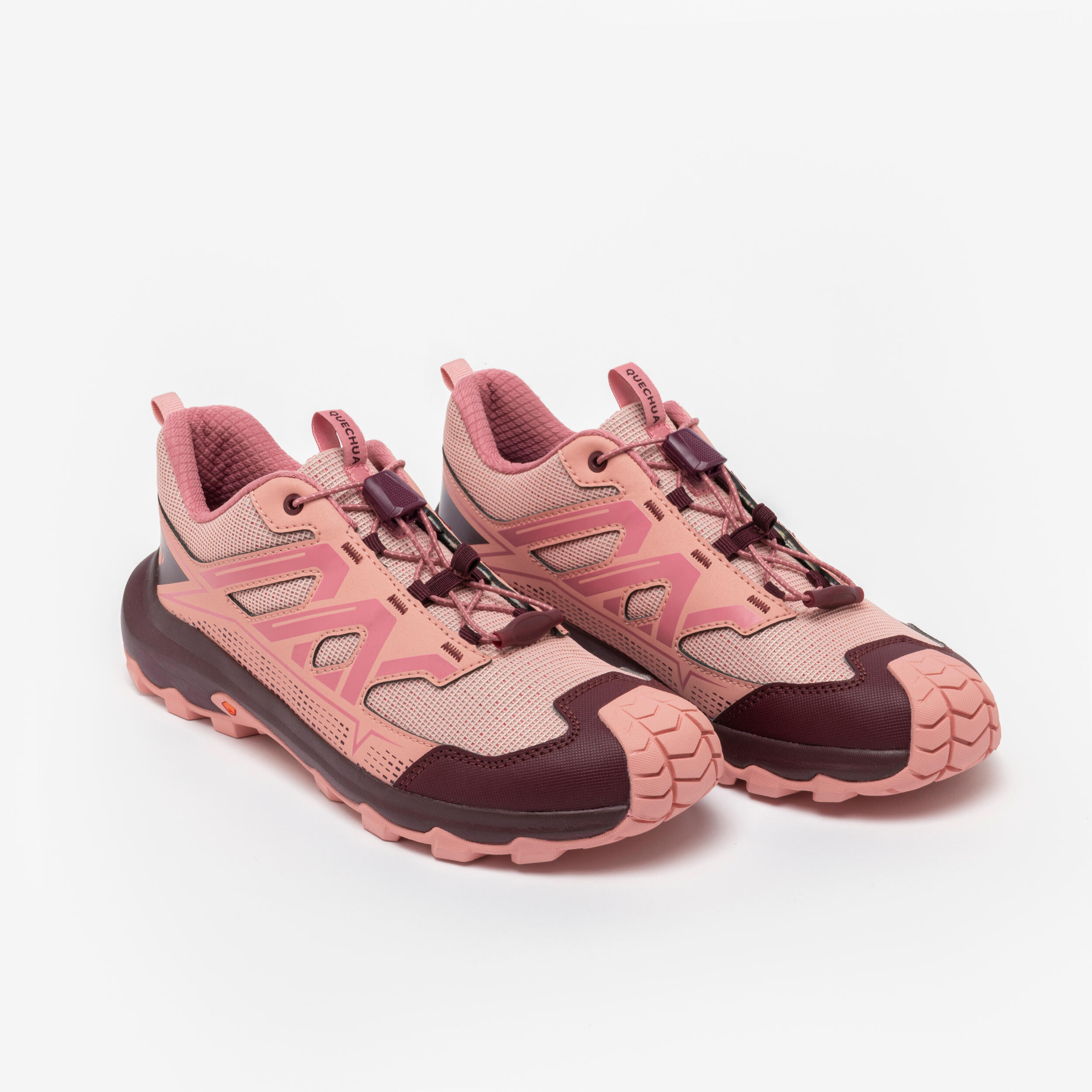 Kids’ hiking boots, UK Jnr sizes 2.5-5, CROSSROCK LOW - Pink QUECHUA ...