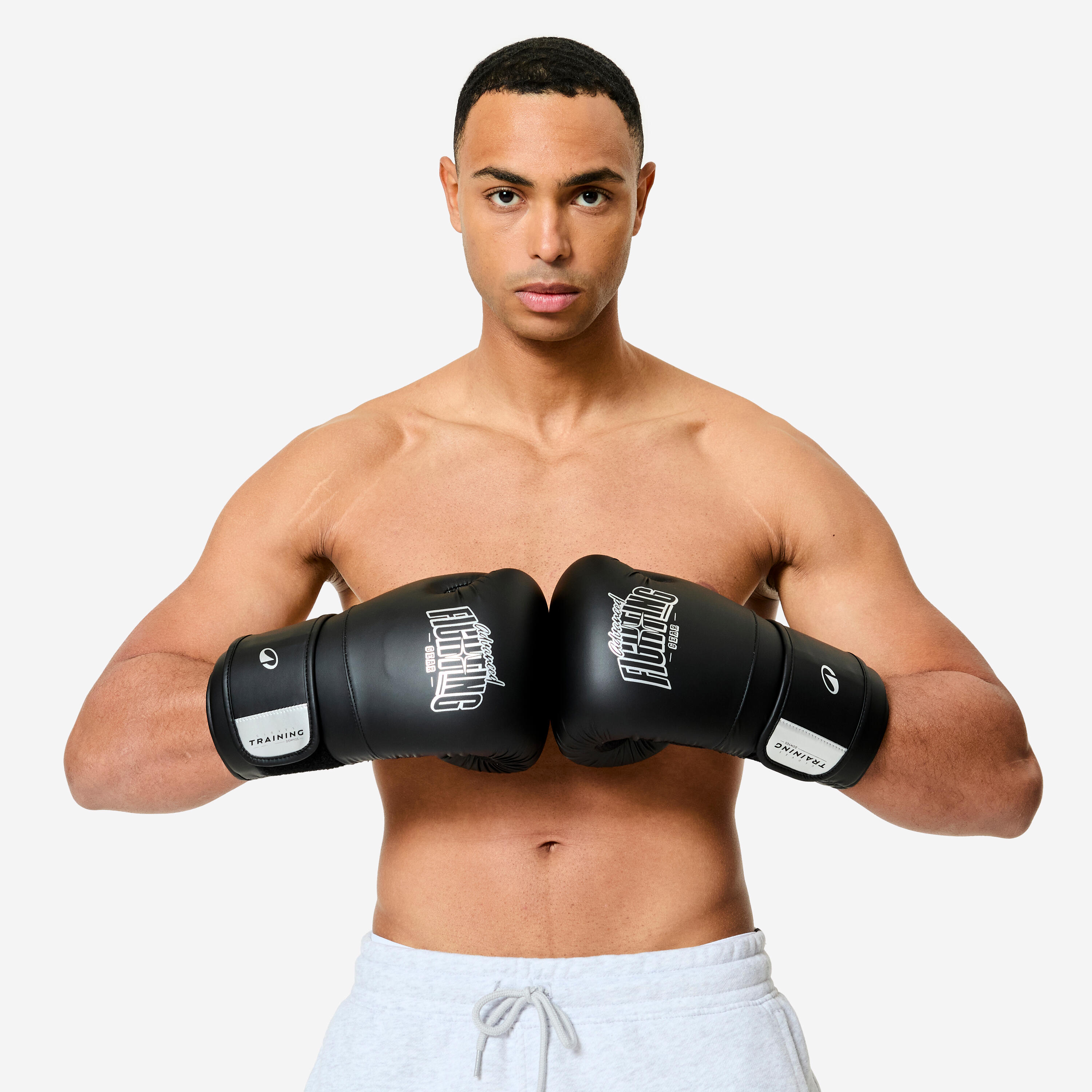 Boxing Training Gloves with Ergonomic Foam - Smoked black - Domyos ...
