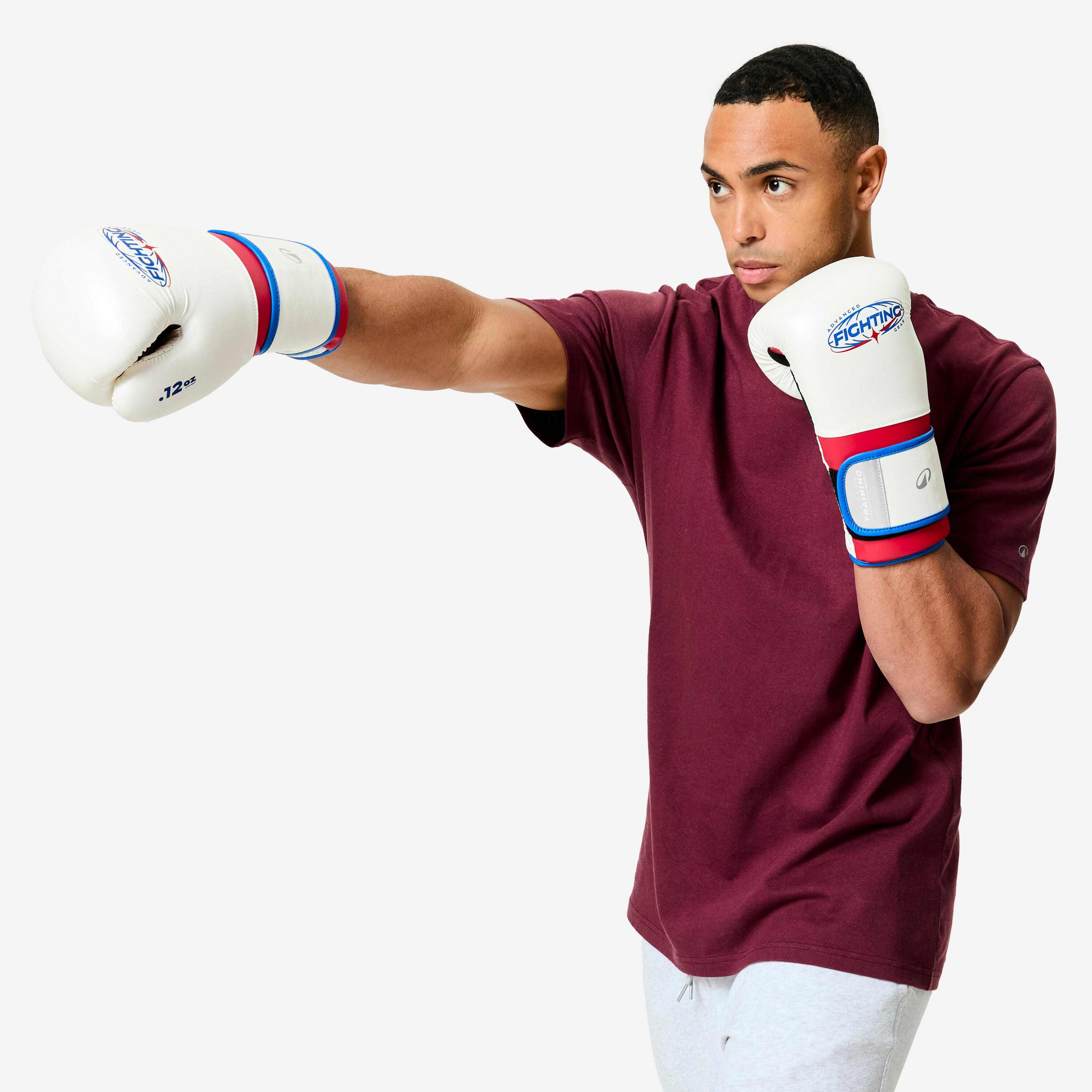 Ergonomické ochranné boxerské rukavice biele - Decathlon