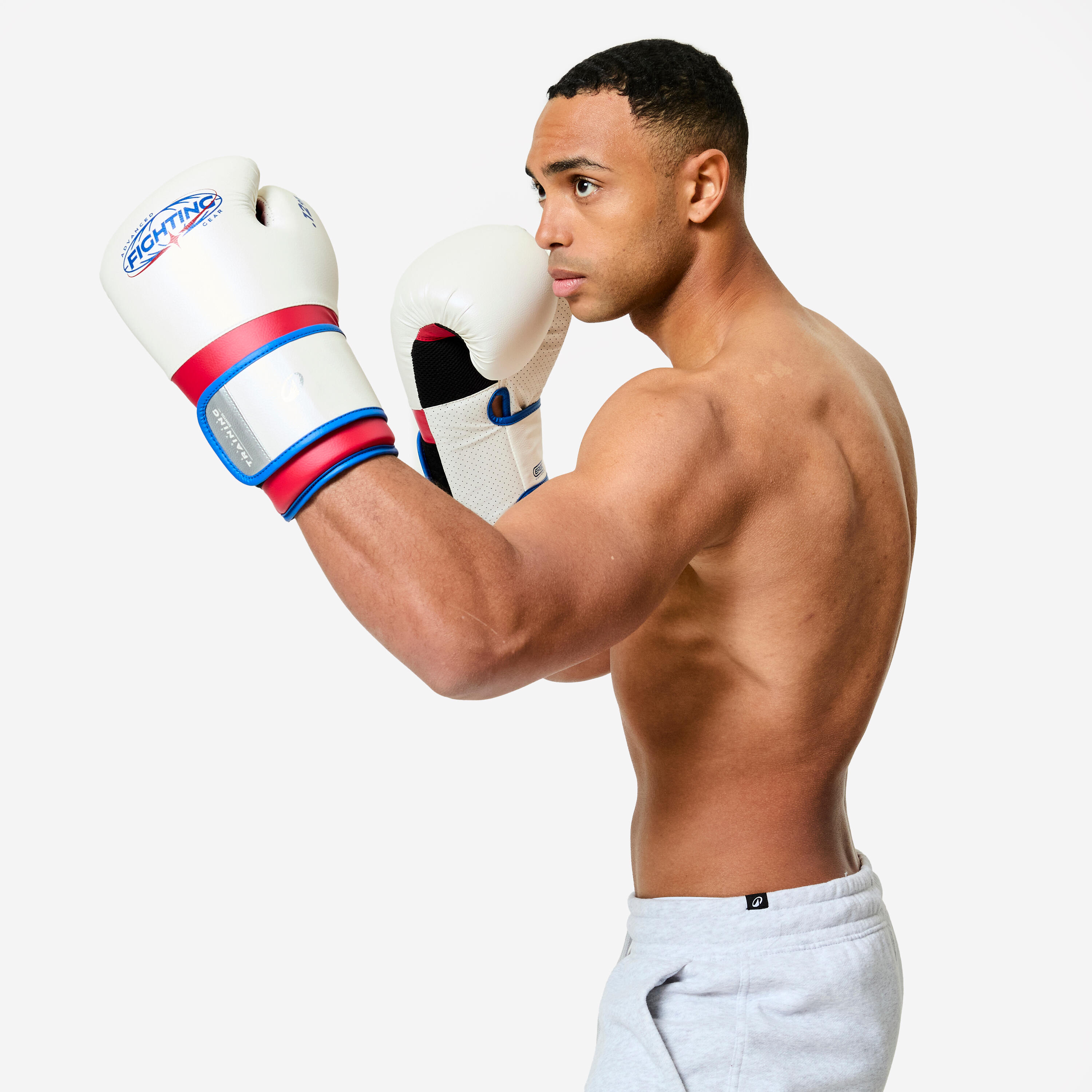 Ergonomické ochranné boxerské rukavice biele - Decathlon