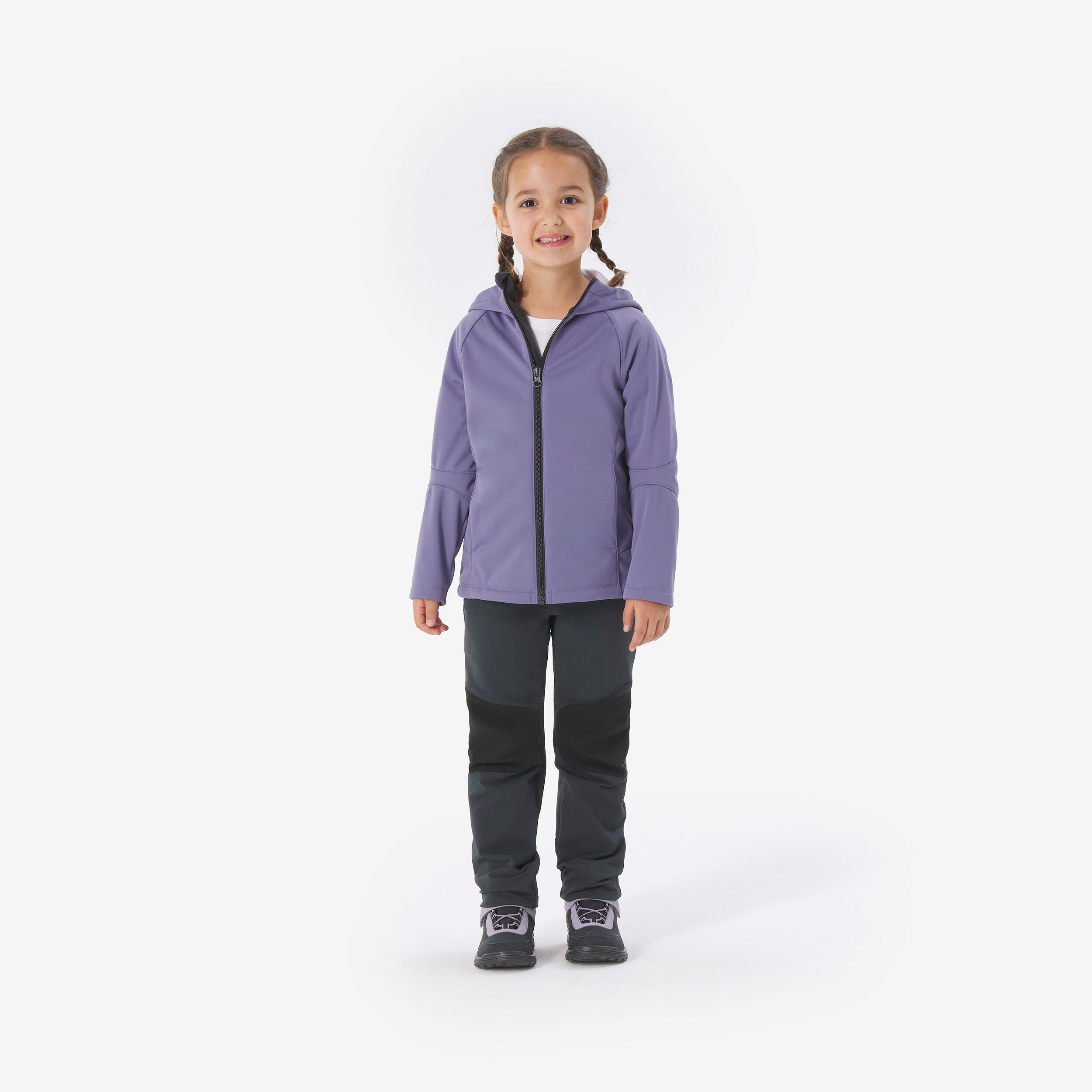 Kids’ softshell hiking jacket, 2-6 years, MH900 - Purple | Decathlon