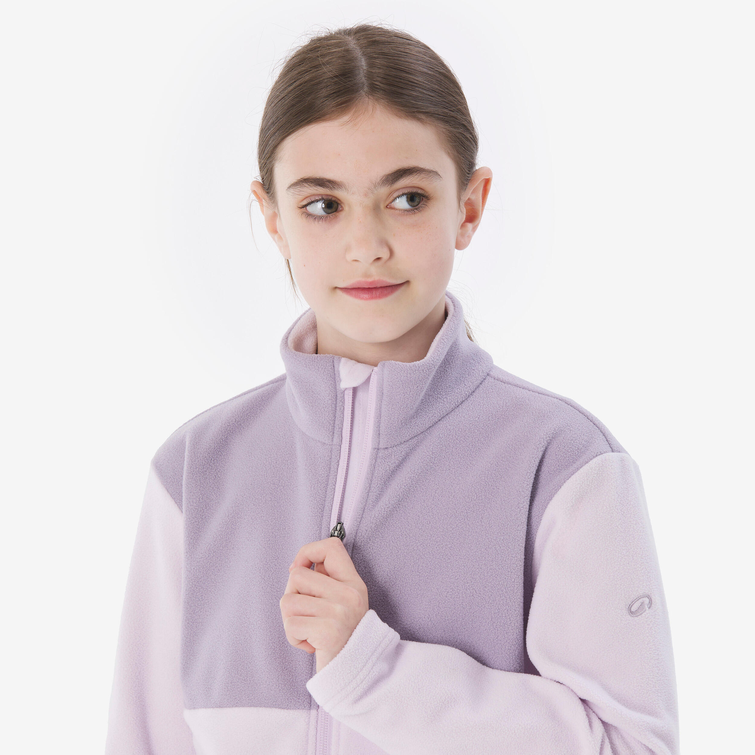 Fleecejacke Kinder Gr. 122–170 Wandern - MH500 Zip lila - Decathlon