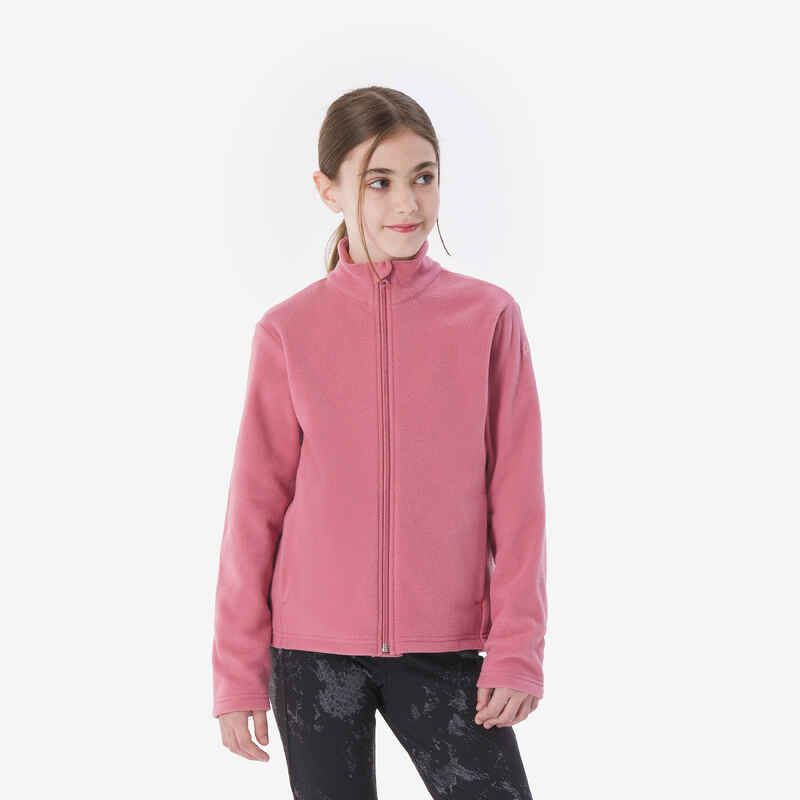 MH100 kids’ zip-up fleece jacket - 7–15 years - Pink - Decathlon
