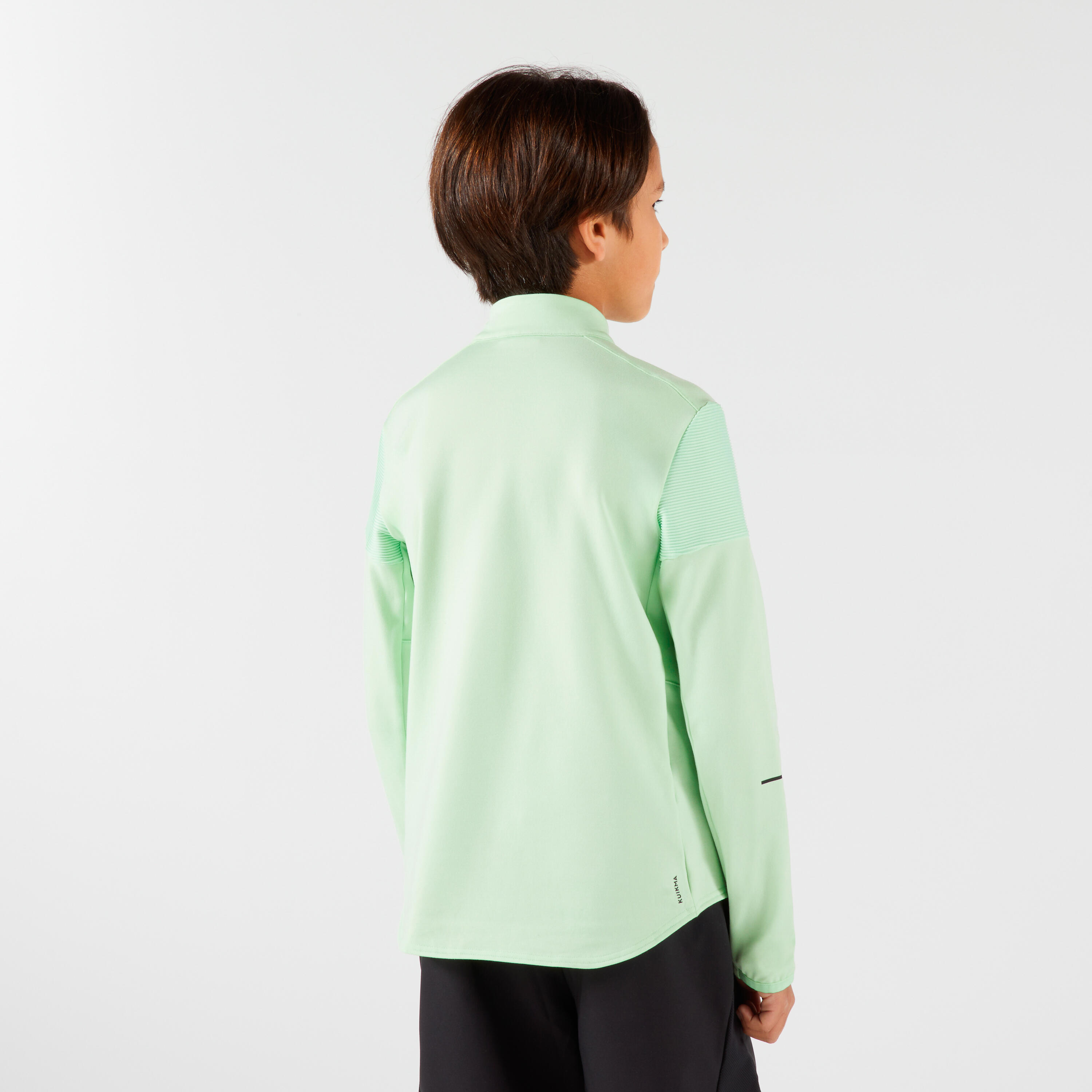 Kids' 1/2-Zip Long-Sleeved Thermal Tennis T-Shirt - Light Green - Decathlon