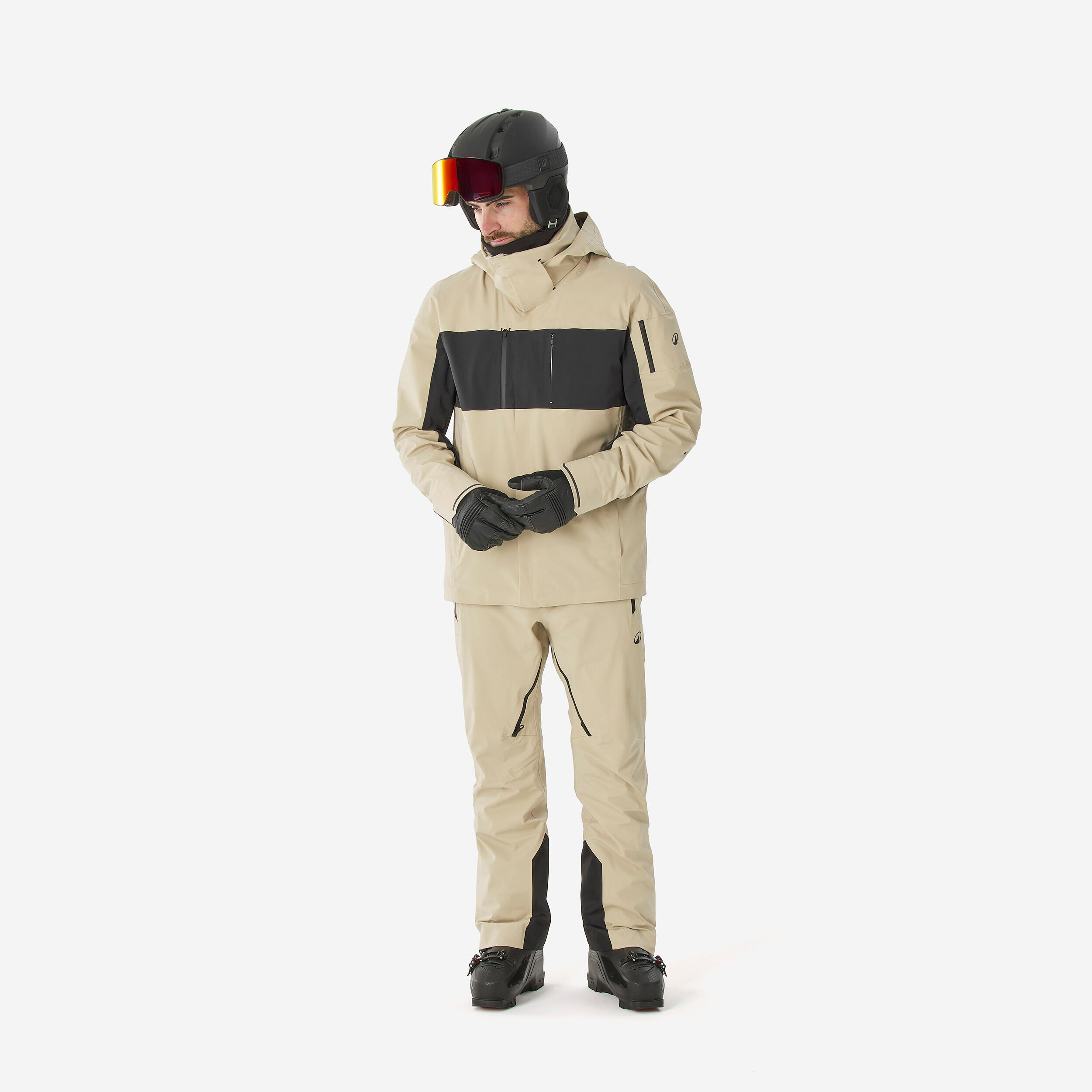 Men’s highly breathable and waterproof ski trousers, 900 - Beige WEDZE ...