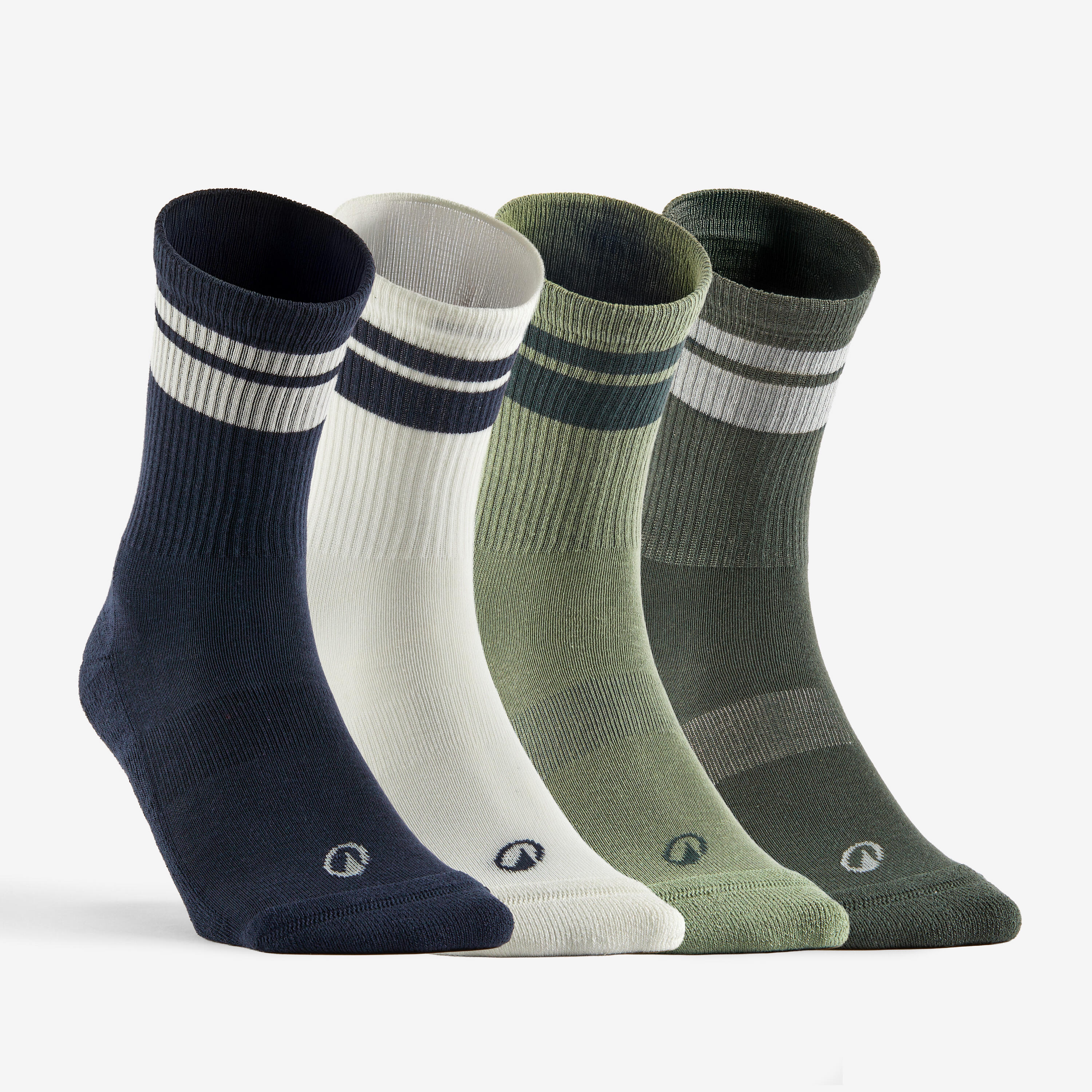 Tennissocken High 4er Pack - RS300 khaki/blau - Decathlon