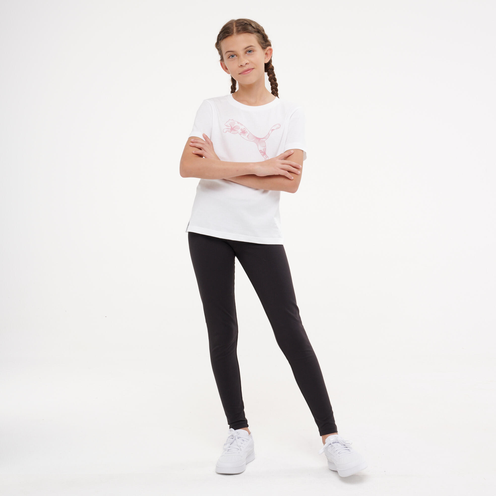 Mergaičių medvilniniai marškinėliai, balti - „Decathlon“