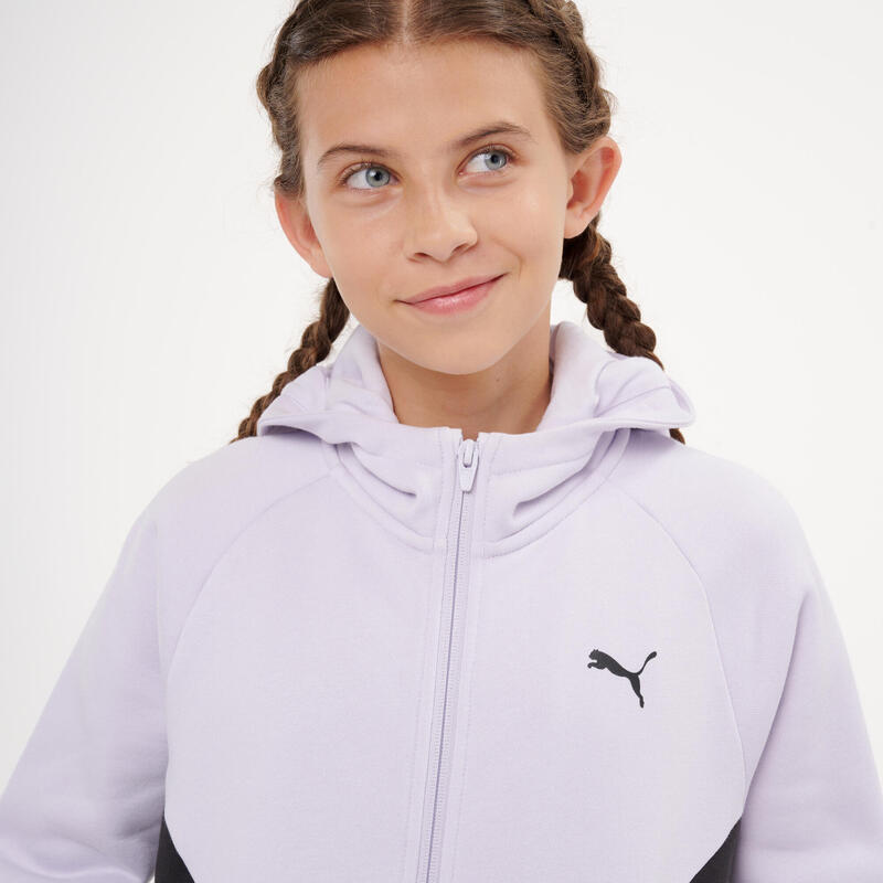 PUMA - Trening cu fermoar Puma Educație fizică Negru-Mov Fete | Decathlon