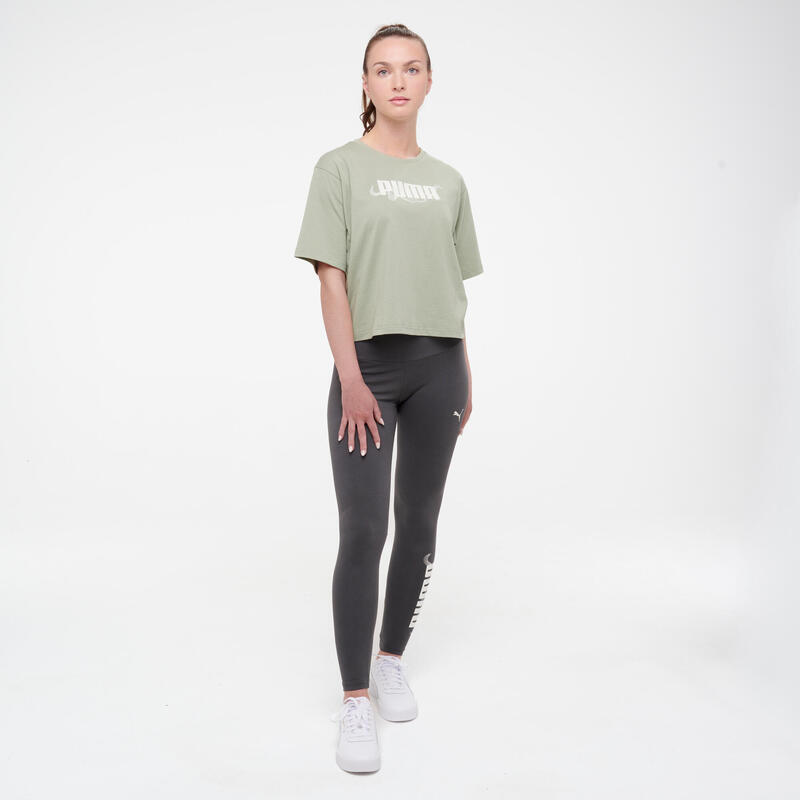 PUMA - Tricou crop bumbac Kaki Damă | Decathlon