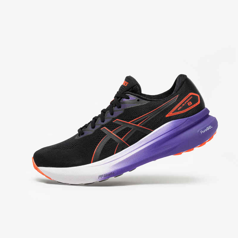 Men's running shoes, Asics Superion 8, Black/Purple - Decathlon