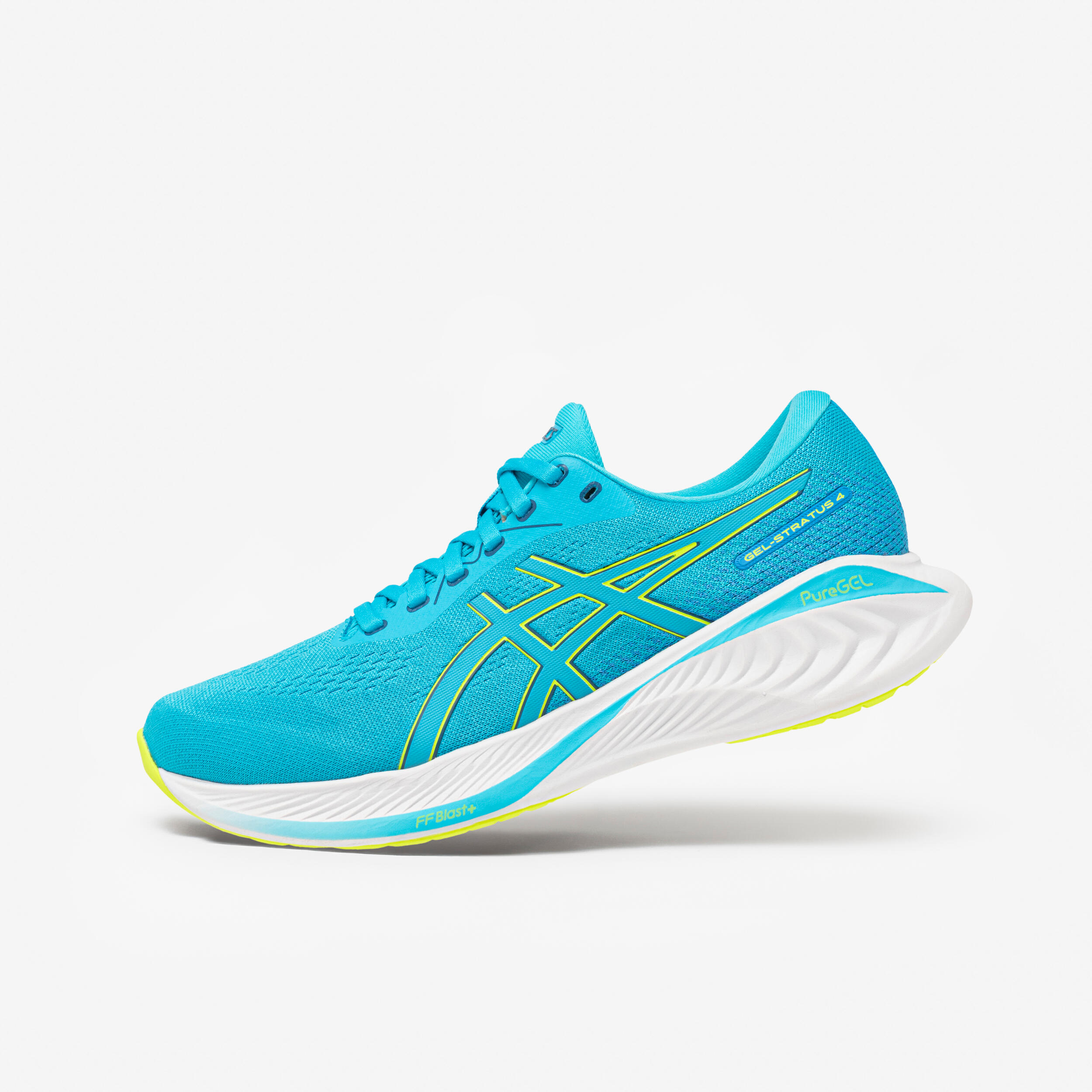 Men's running shoes, Asics Gel-Stratus Knit 4 - Turquoise/White/Yellow ...