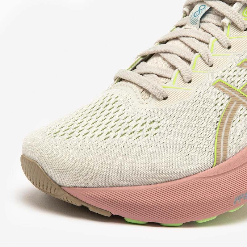 Chaussures running femme, Asics Superion 8, beiges et vertes ASICS ...