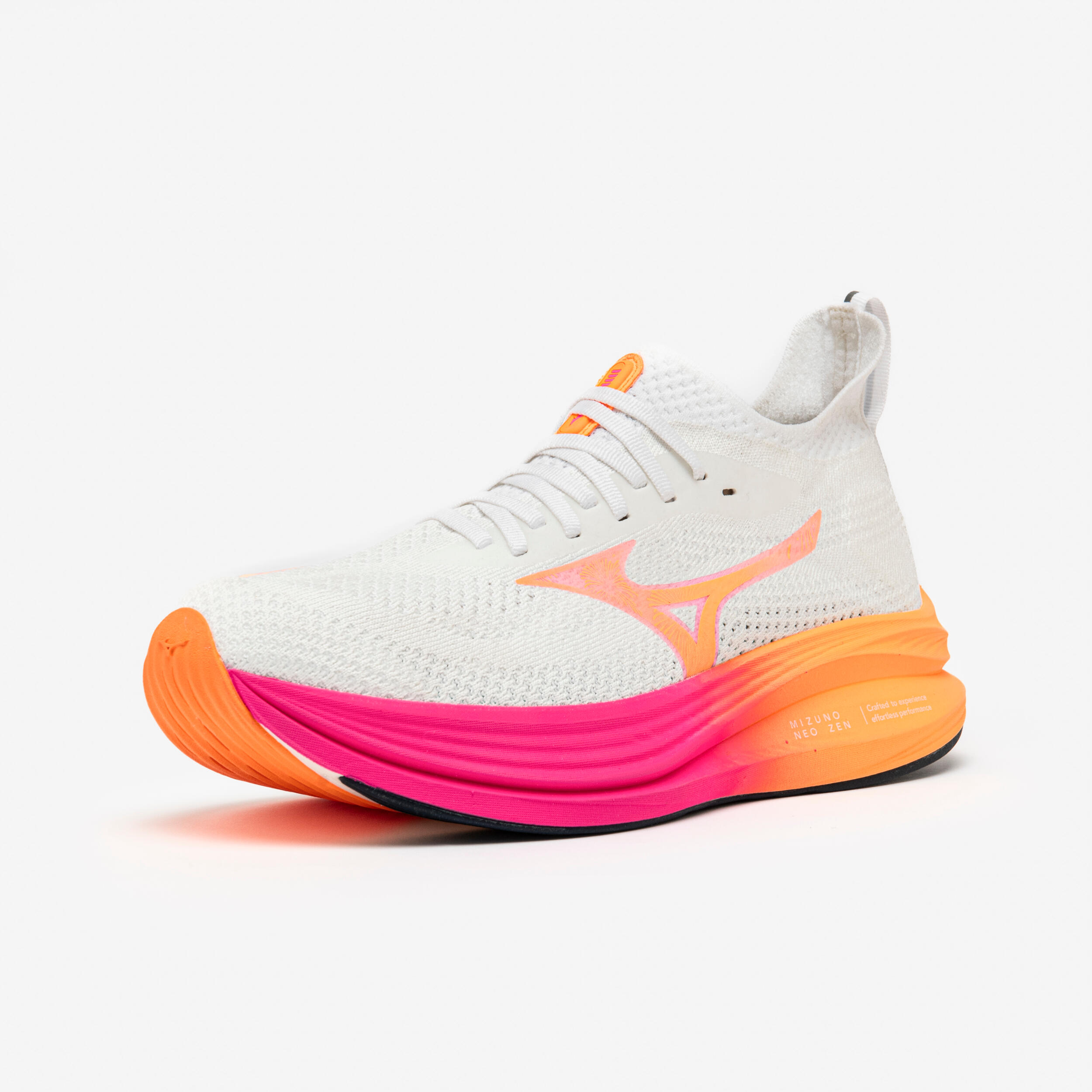 Unisex Running Shoes, Mizuno Neo Zen - White/Pink/Orange - Decathlon