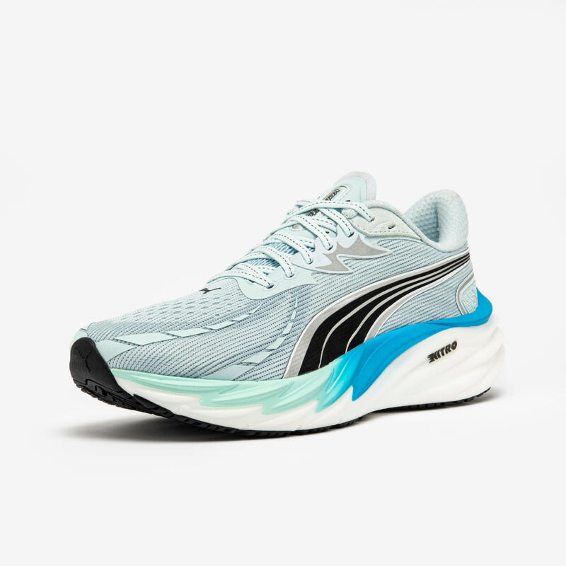 Chaussures de Running Homme, Puma Velocity Nitro 4 grises et bleues | Decathlon