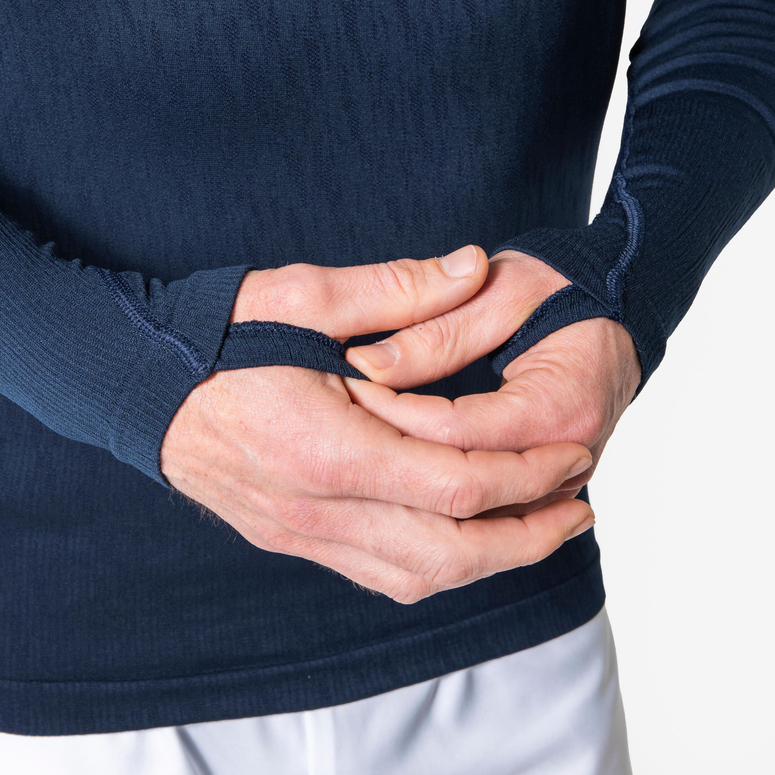 Sous-maillot de foot thermique seamless manches longues mixte, Keepdry marine | Decathlon