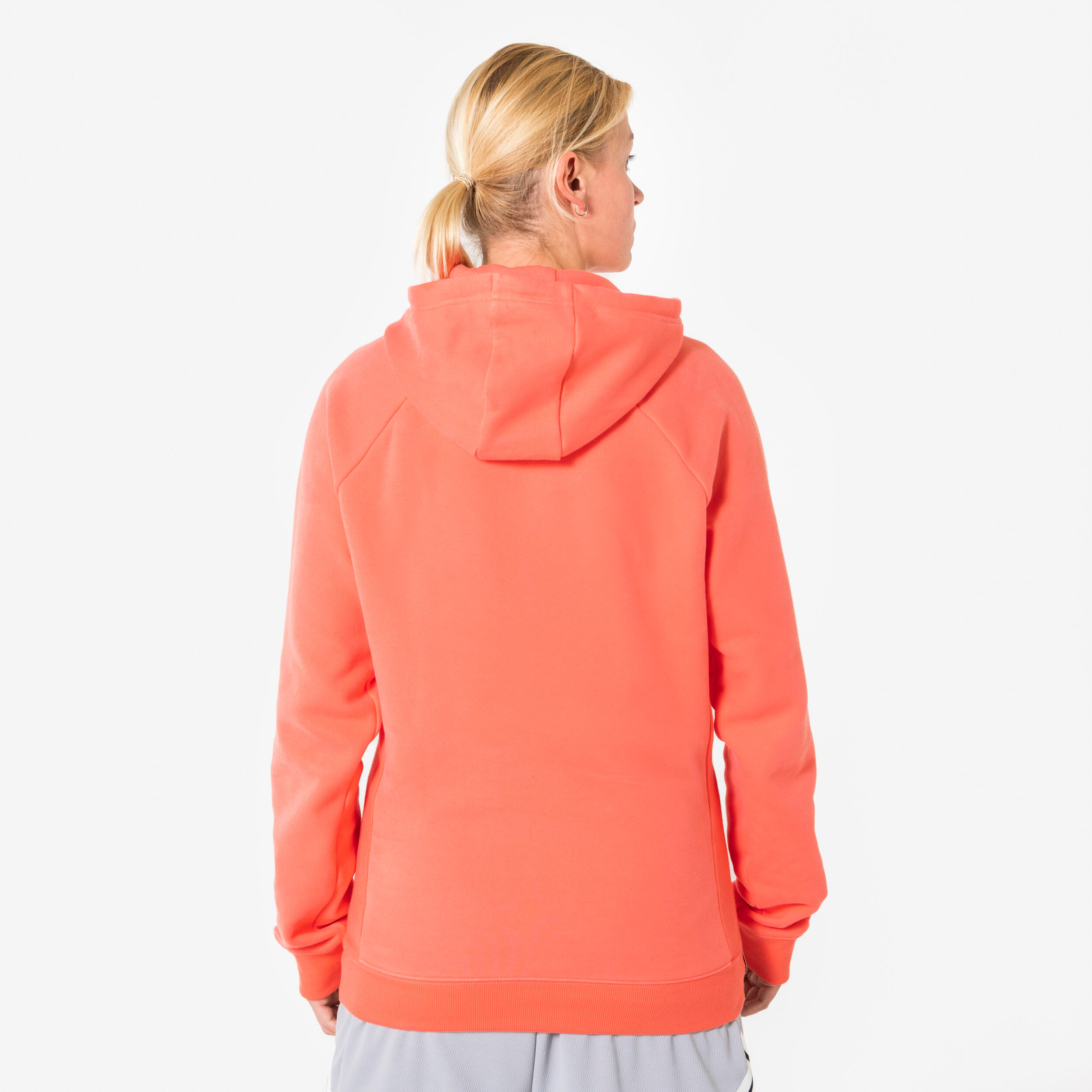 Majica dugih rukava s kapuljačom 900 NBA Miami koraljno ružičasta ...