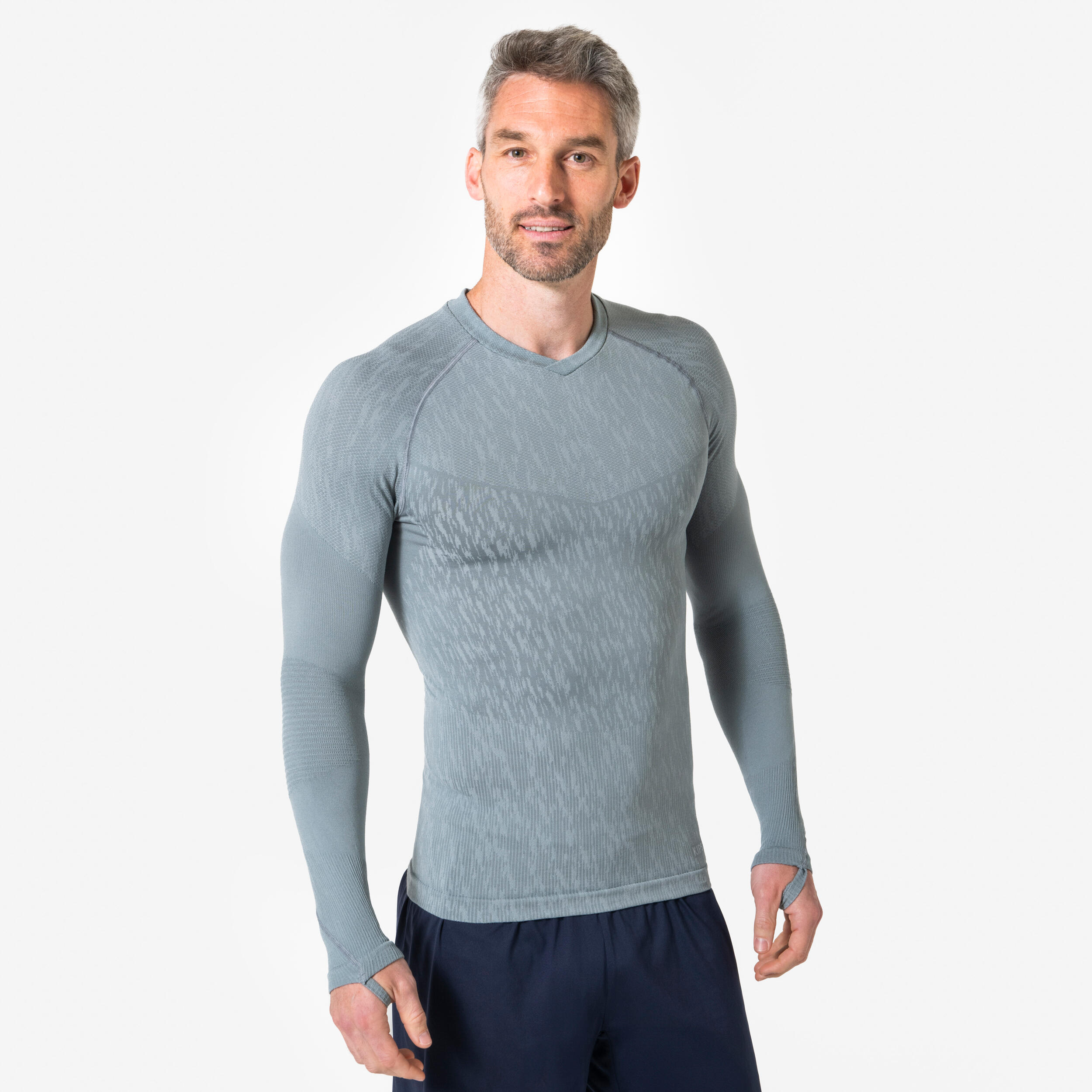 PLAYERA INTERIOR TÉRMICA CUELLO ALTO MANGA LARGA ADULTO GRIS KEEPDRY ...