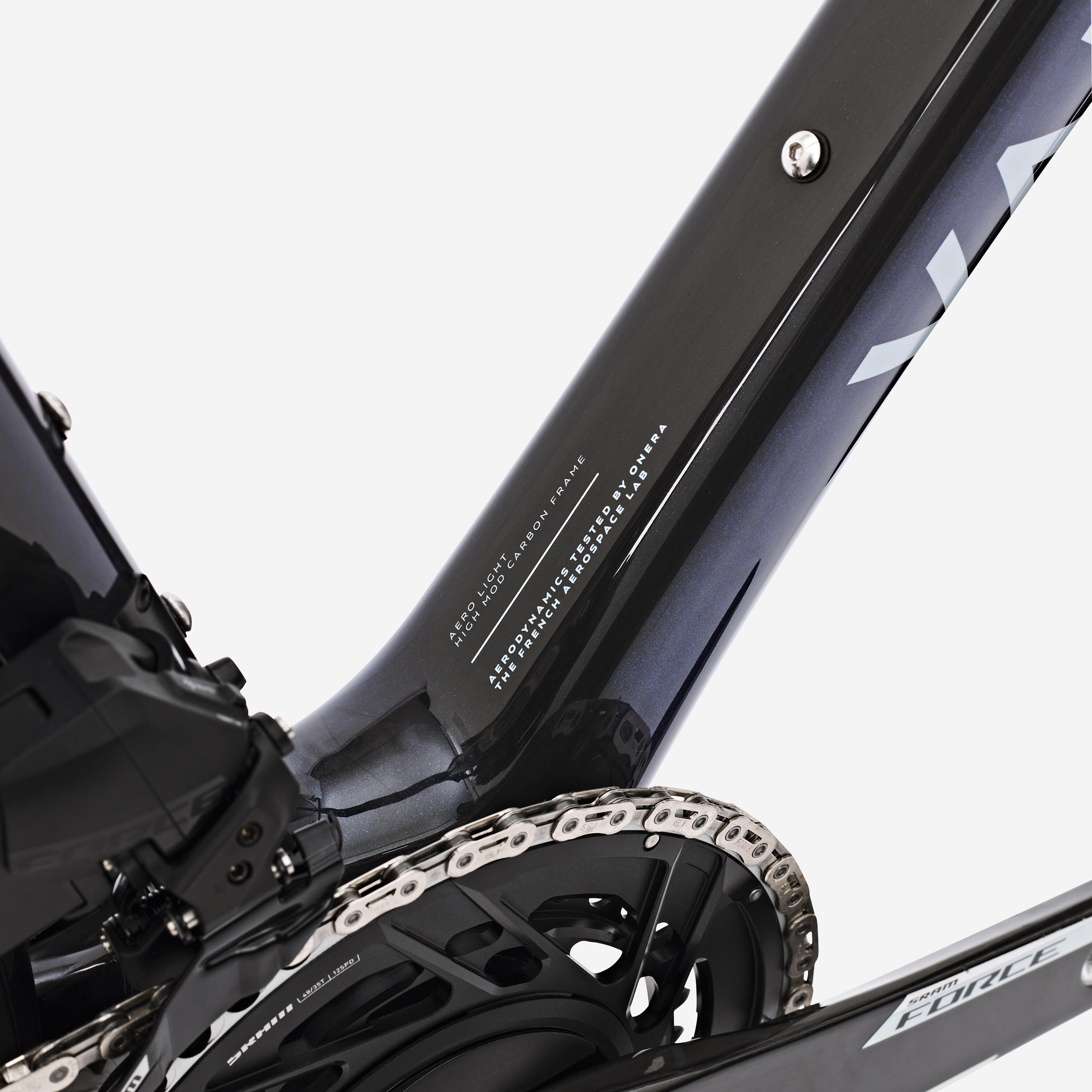 SRAM Force AXS E1 2x12v road bike, power meter, RCR PRO midnight blue VAN RYSEL | Decathlon