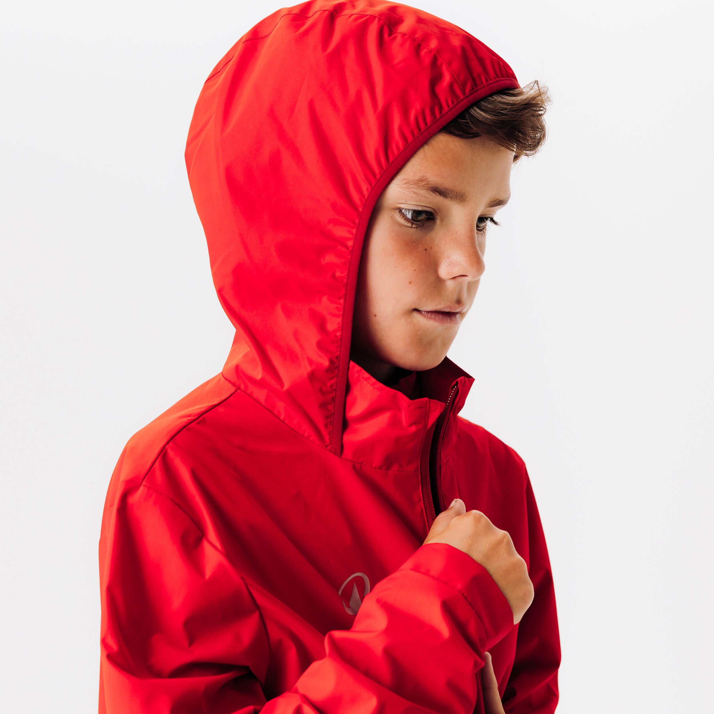 Kids' Football Rainproof Jacket Viralto Club - Red - Decathlon
