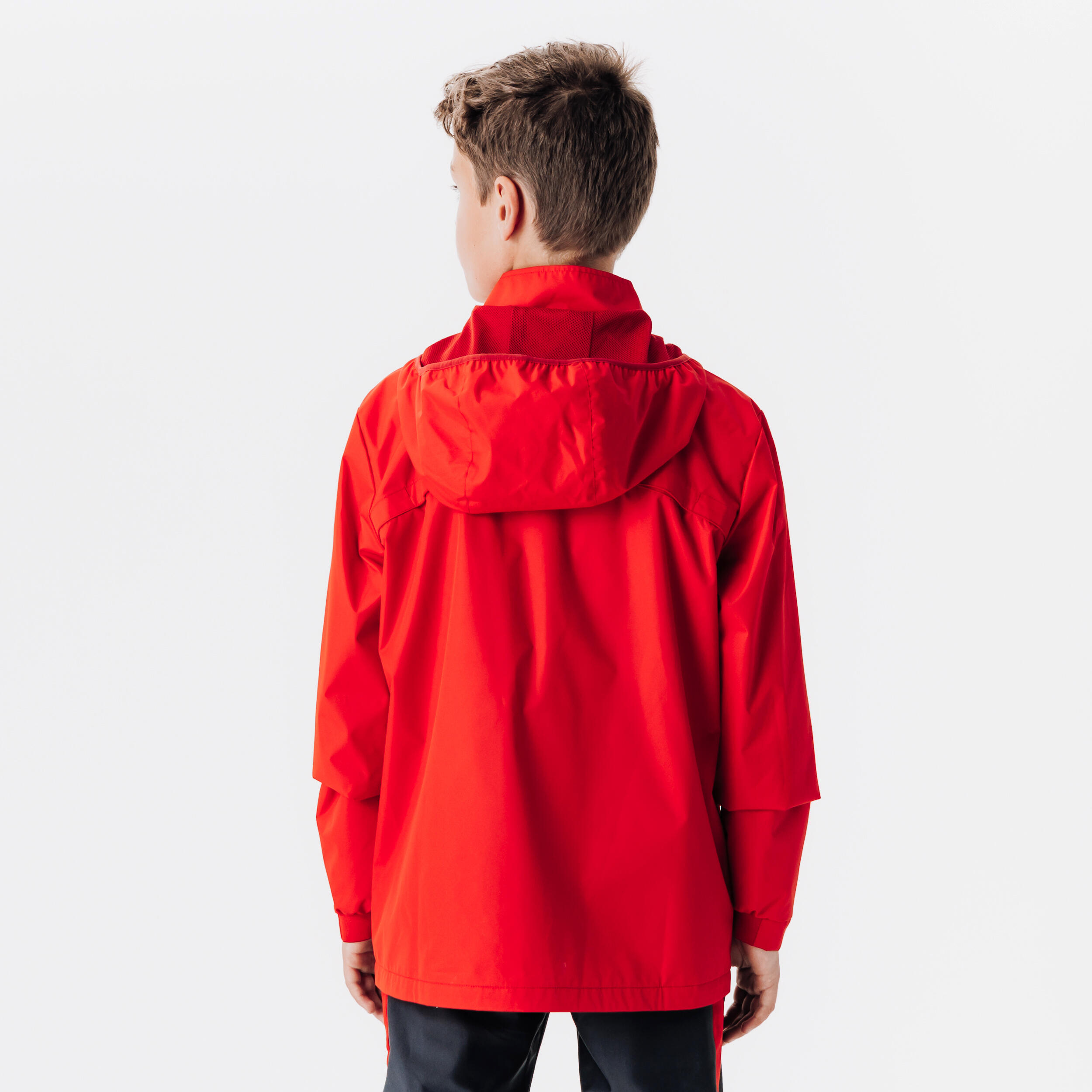 Kids' Football Rainproof Jacket Viralto Club - Red - Decathlon