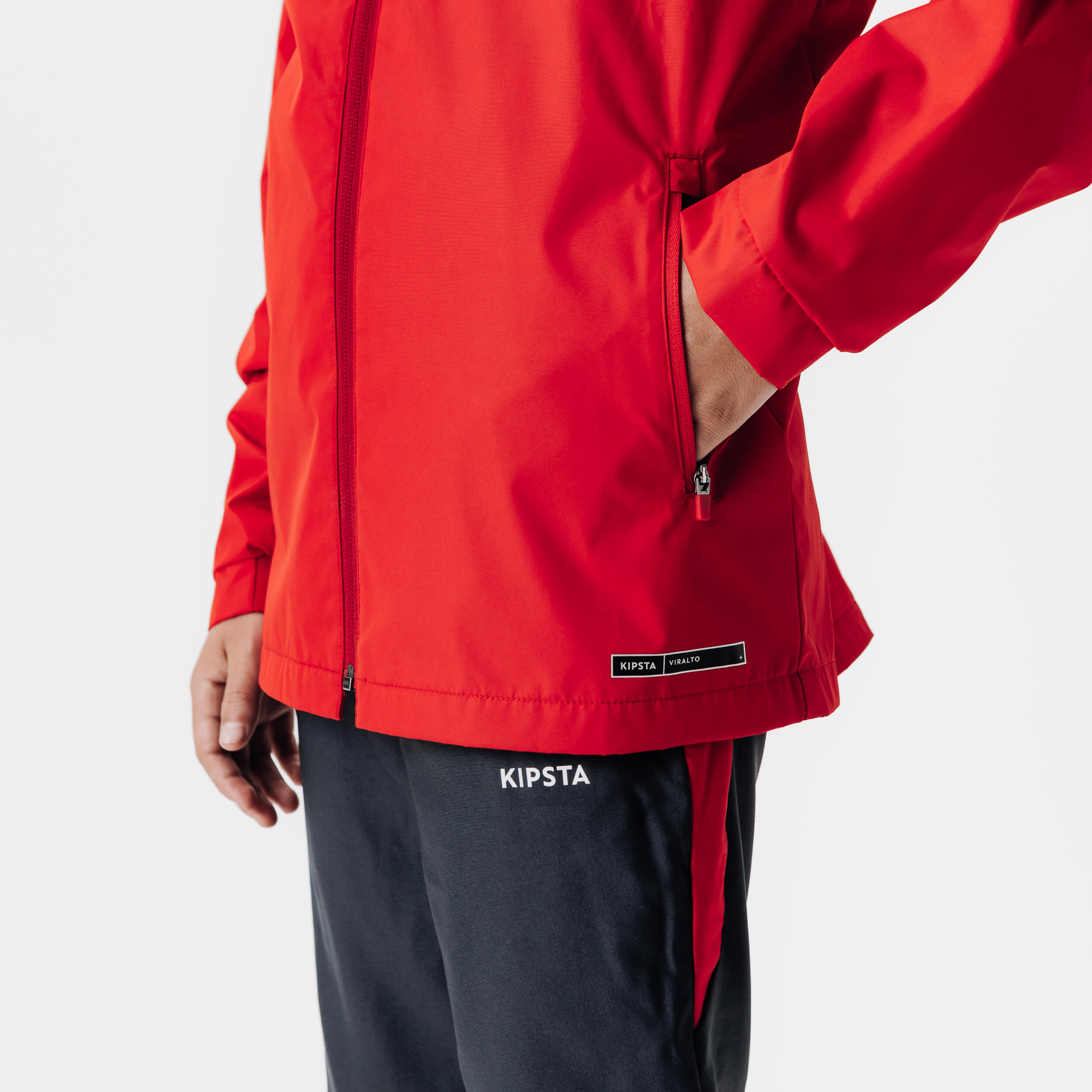 Kids' Football Rainproof Jacket Viralto Club - Red - Decathlon