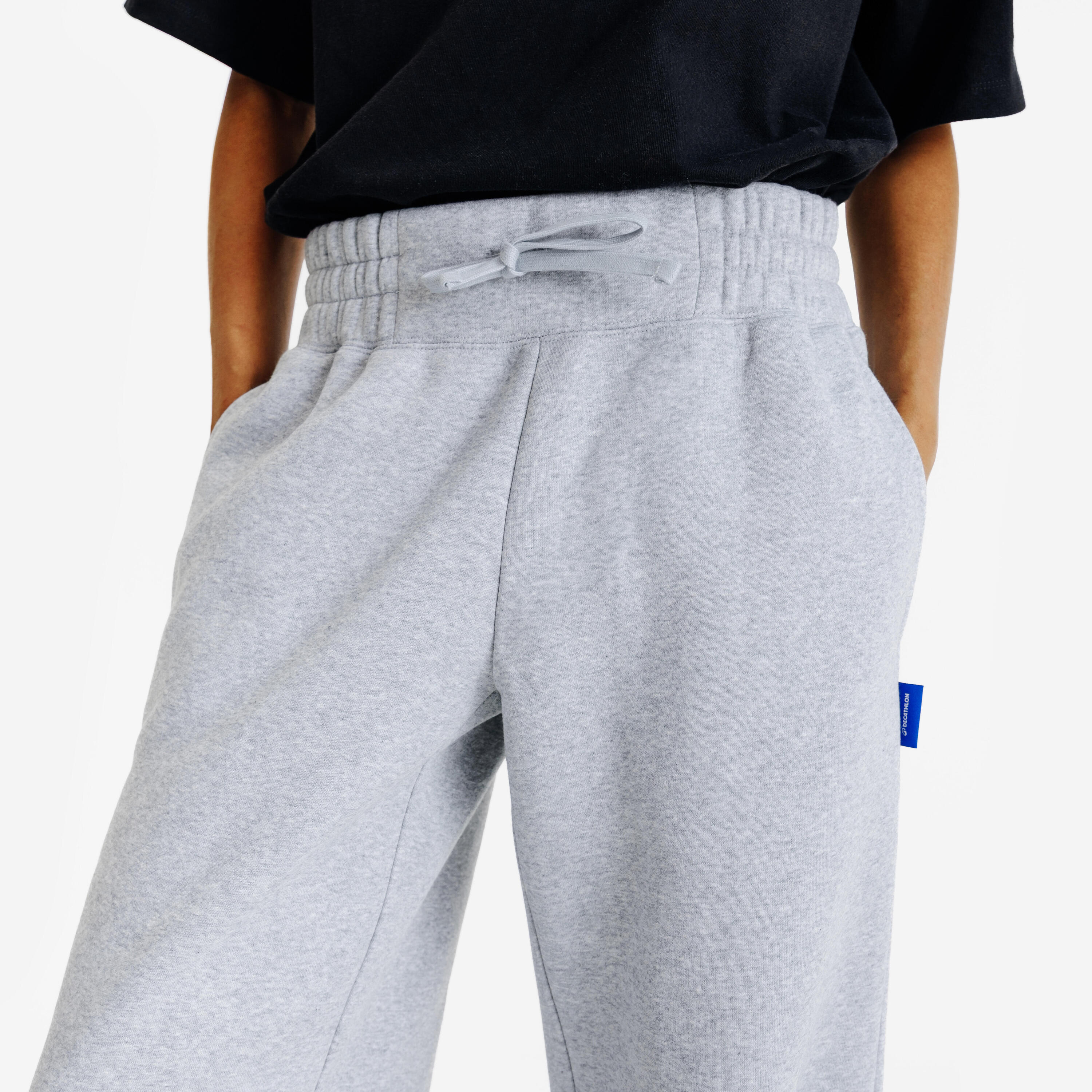 Pantalón de chándal recto mujer, Elementals, gris jaspeado DECATHLON ...