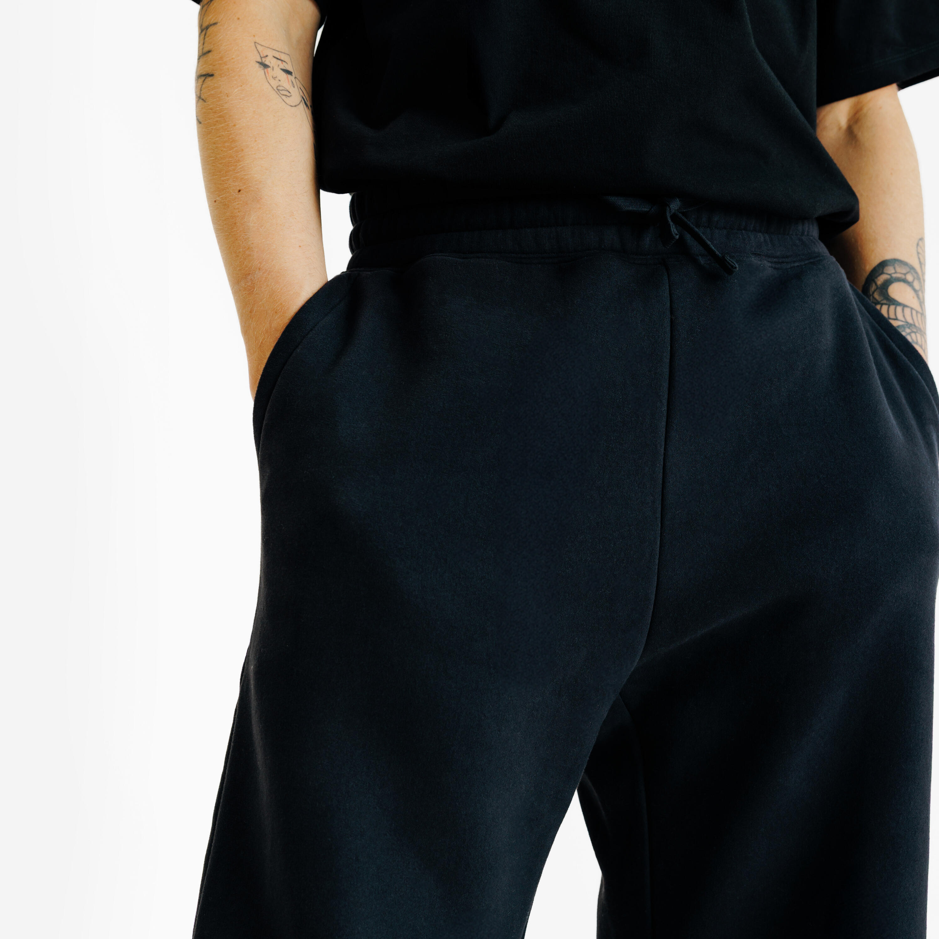 Men's Straight-Leg Jogging Bottoms Elementals Black DECATHLON | Decathlon