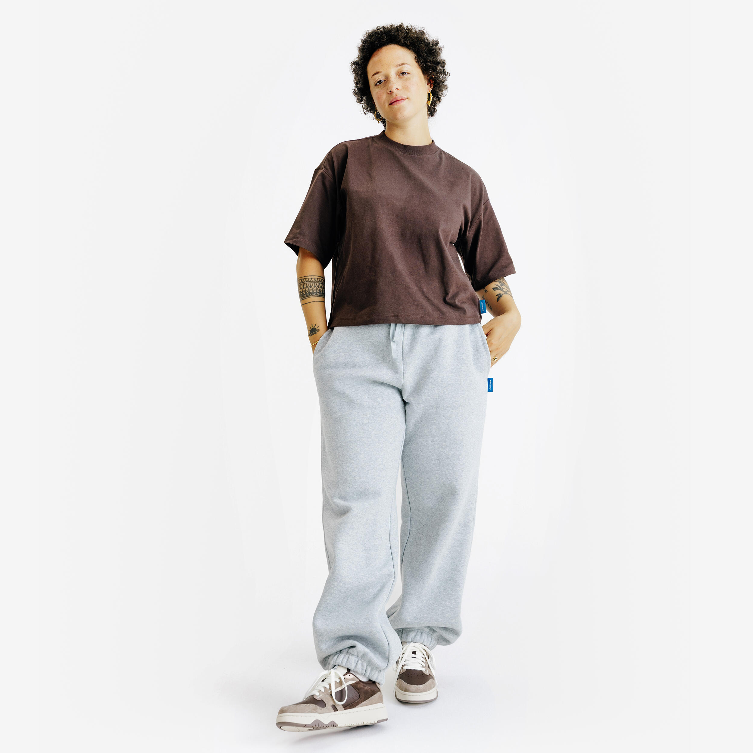 Dámske tepláky Elementals sivé melírované - Decathlon