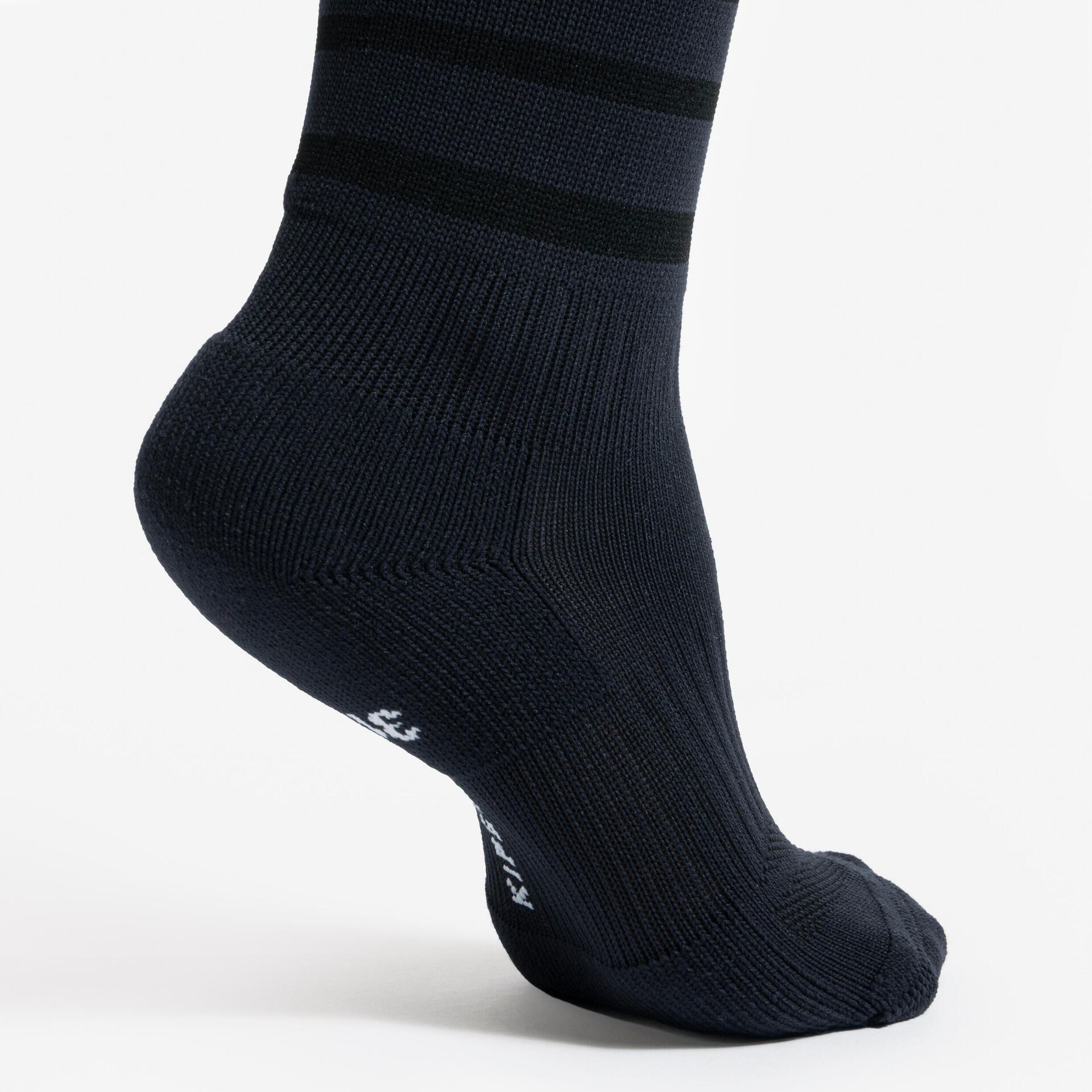 Kids' Football Socks Viralto Club - Black with Stripes