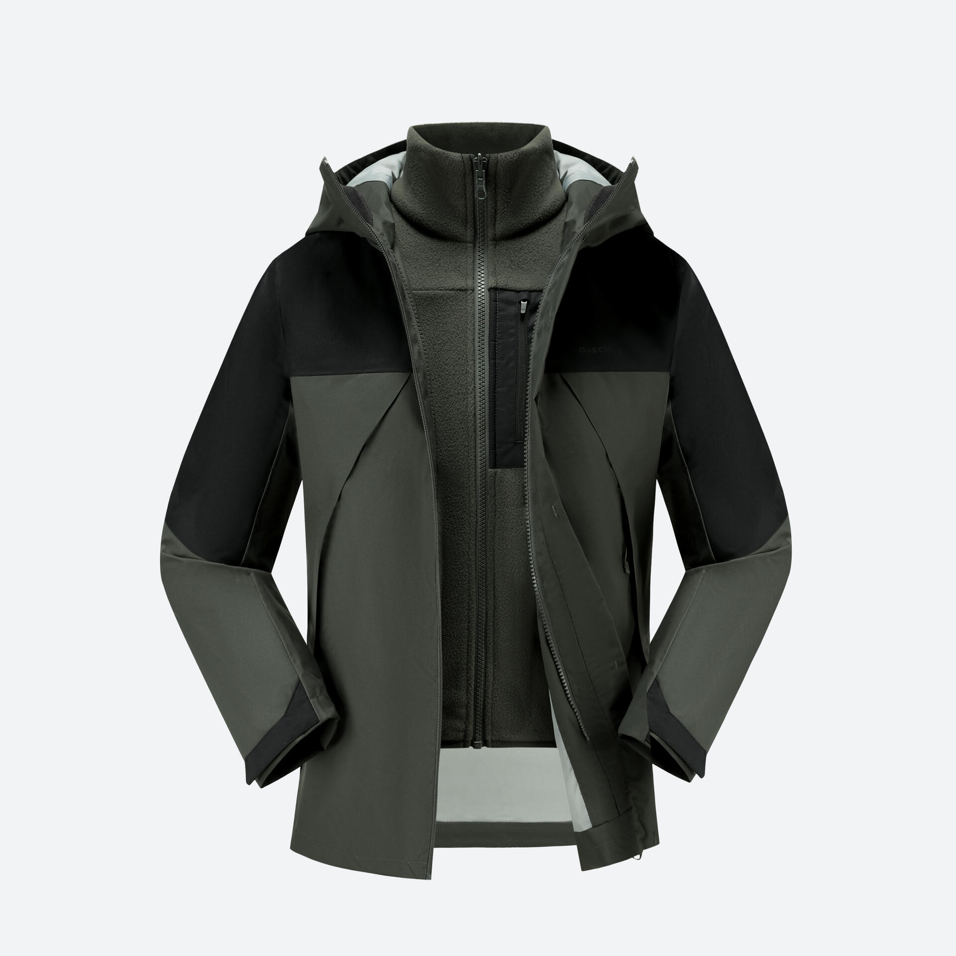Junior 3 in 1 Winter Jacket SH500 Fleece - Green