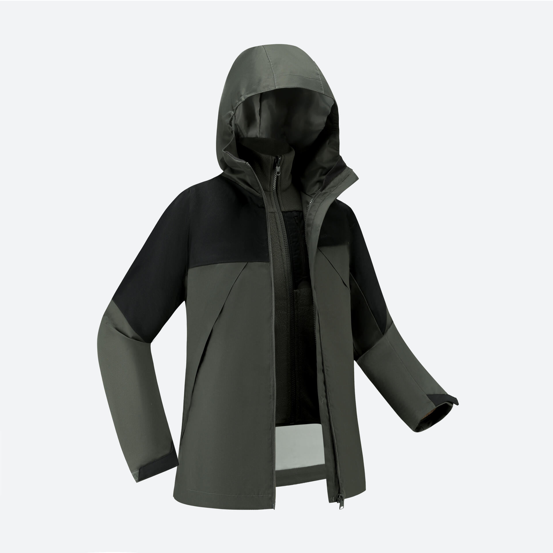 Junior 3 in 1 Winter Jacket SH500 Fleece - Green