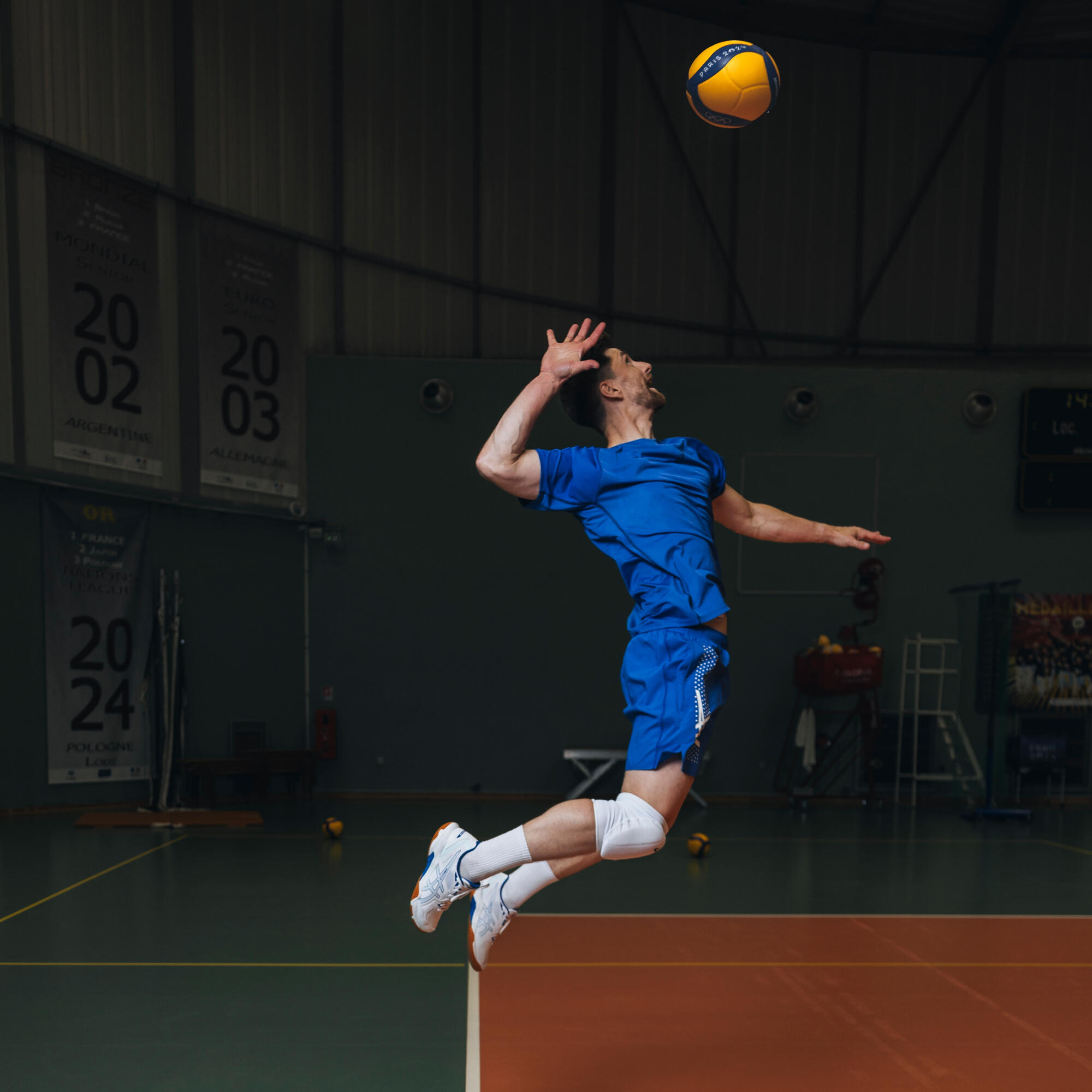 Adult Unisex Volleyball Shoes Gel Spike 5 - White/Blue - Decathlon
