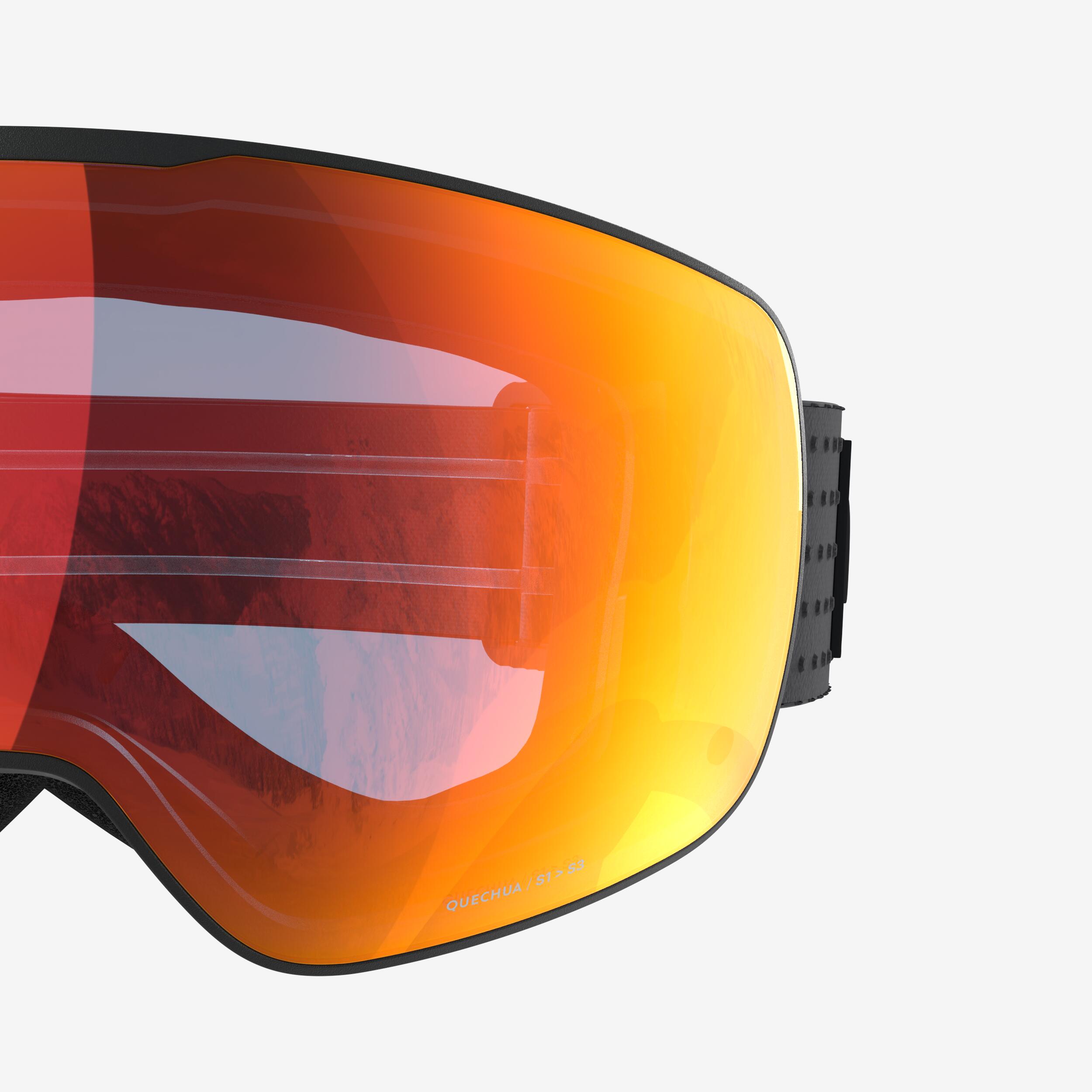 Fotochromatické sférické lyžiarske okuliare G900 S PH čierne - Decathlon