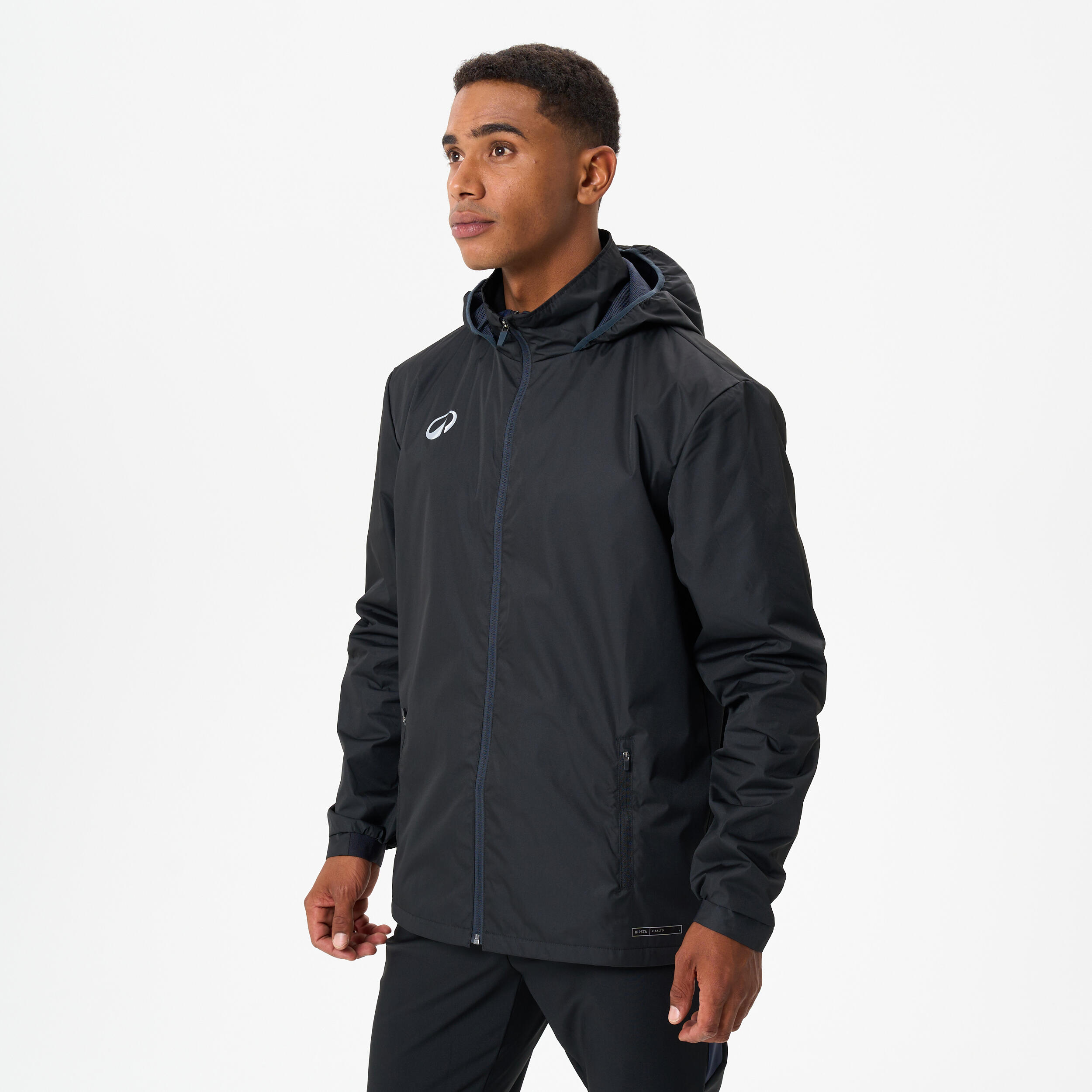 Rainproof Football Jacket Viralto Club - Black - Decathlon