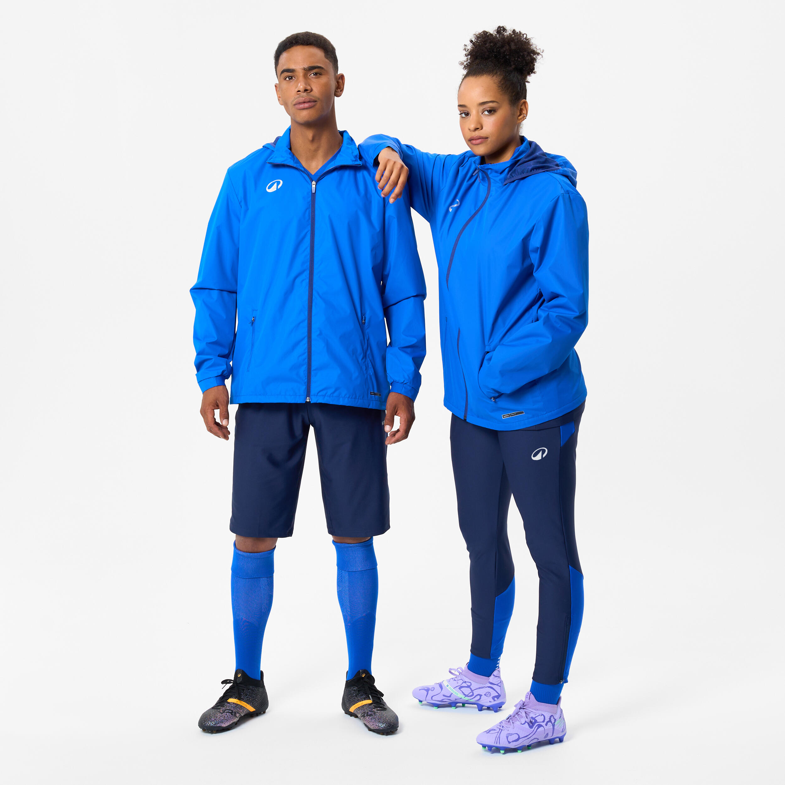 Rainproof Football Jacket Viralto Club - Blue - Decathlon