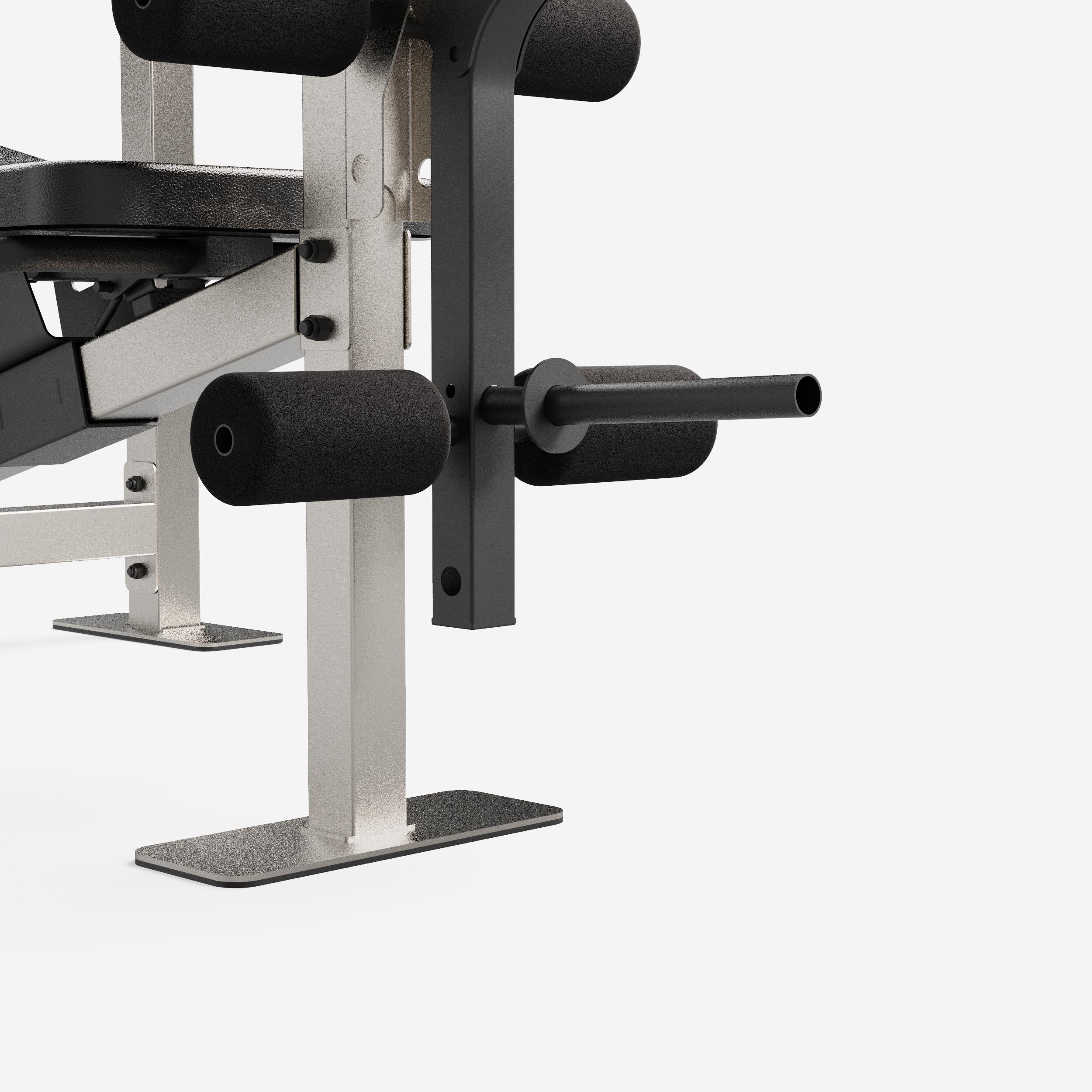Weight Bench with Barbell Rack and Biceps and Leg Curl Station | Decathlon