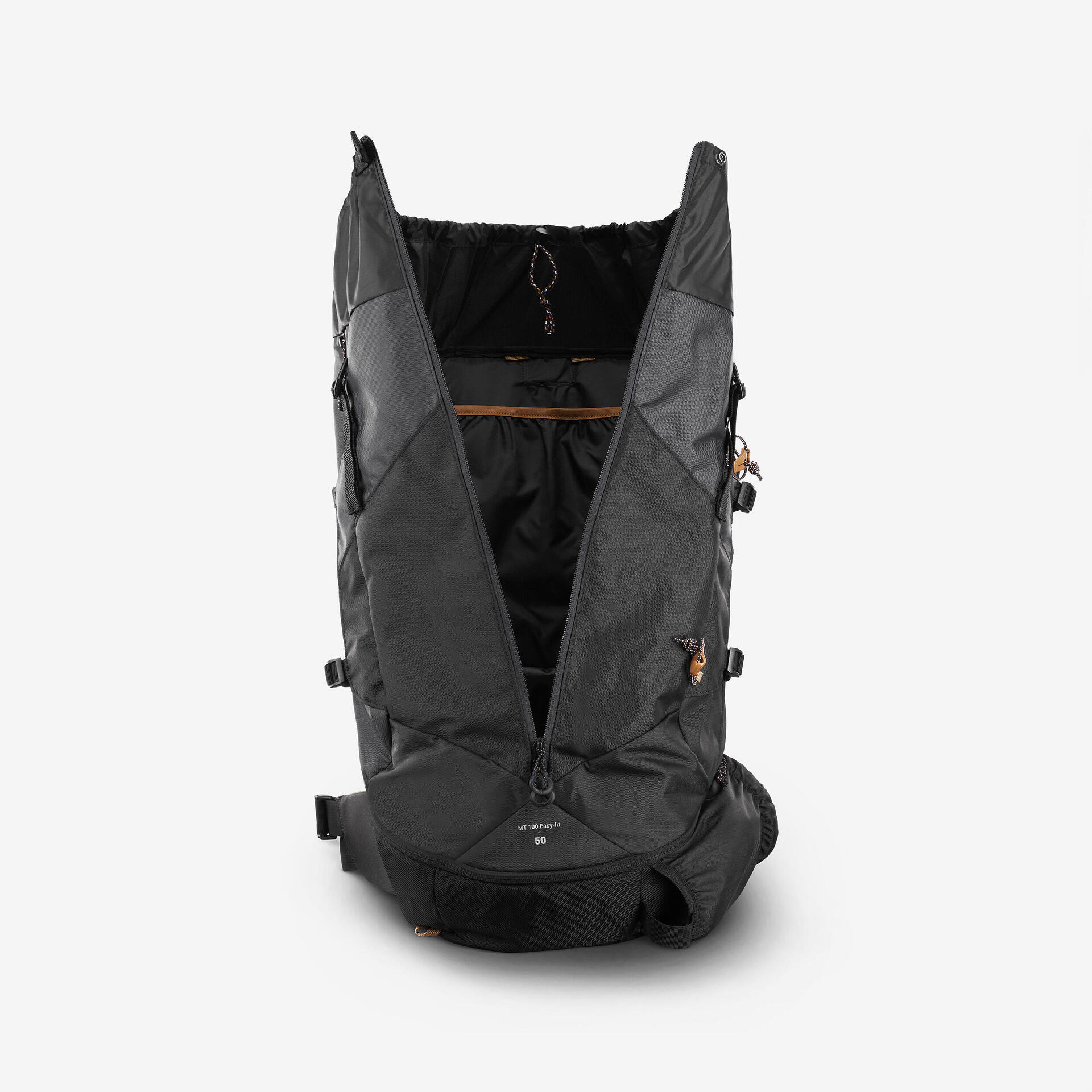 Men's mountain trekking rucksack | TREK 100 Easyfit 50L - black
