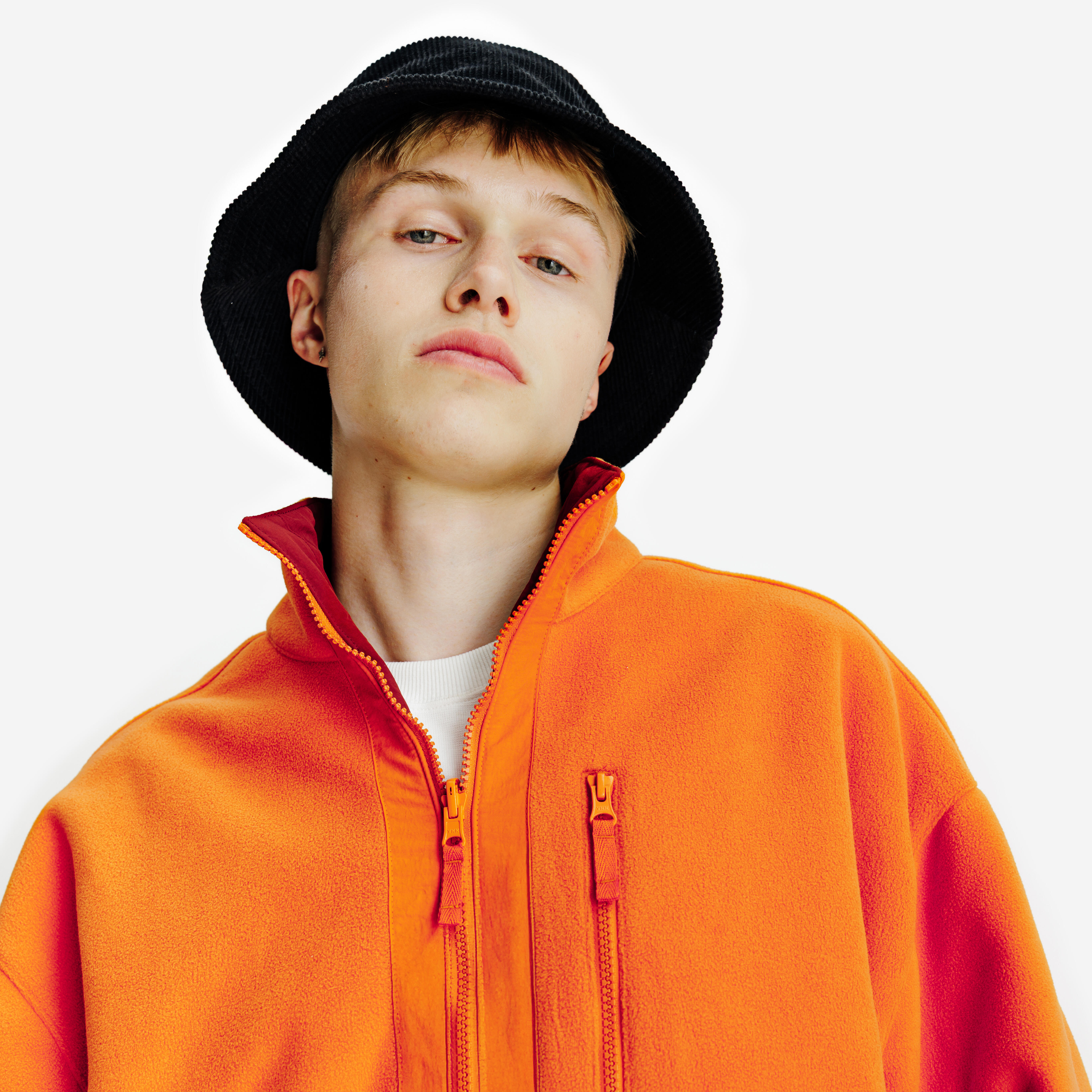 Fleecejacke Herren wendbar - Lifetech orange - Decathlon