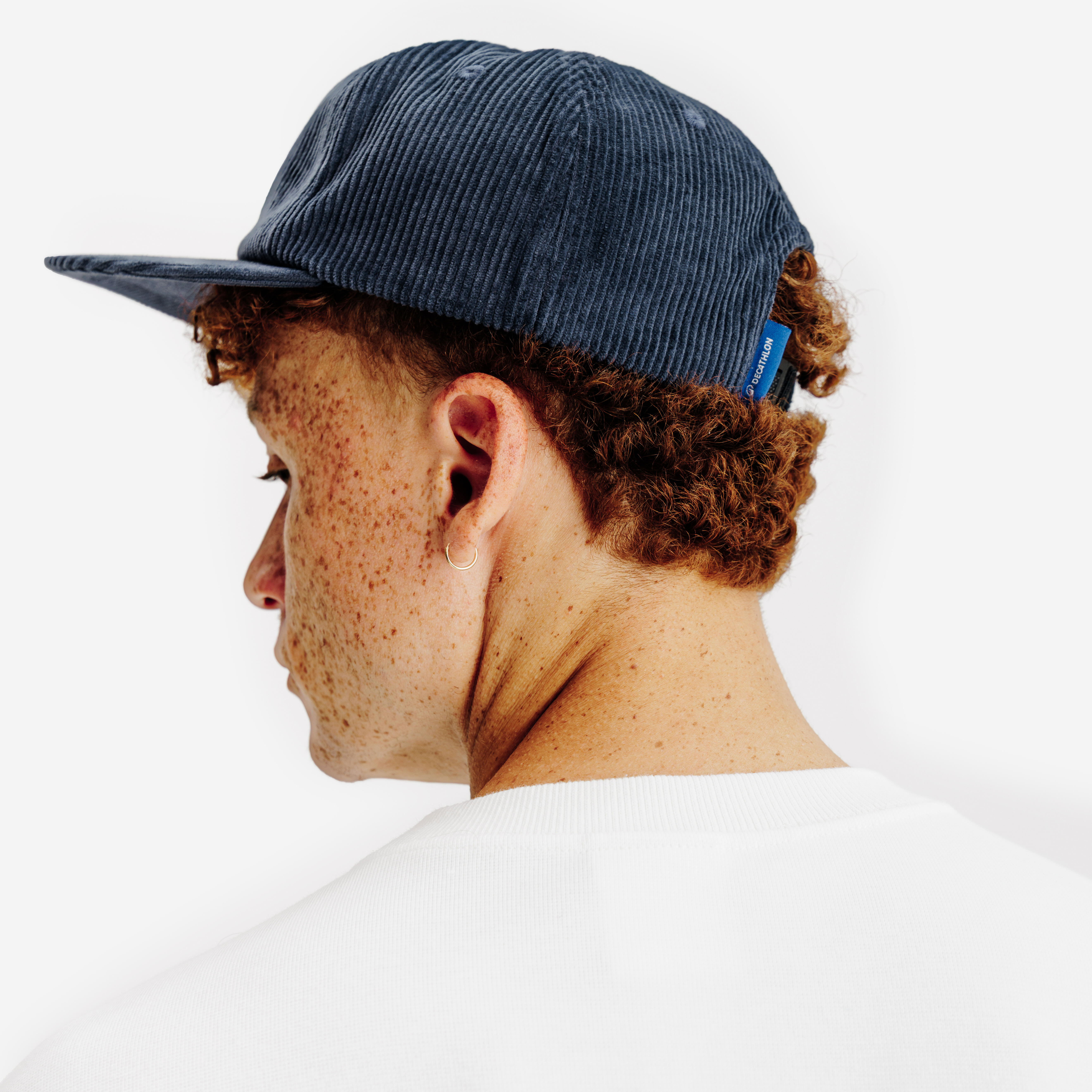 6-Panel, navy blue velvet cap - Decathlon