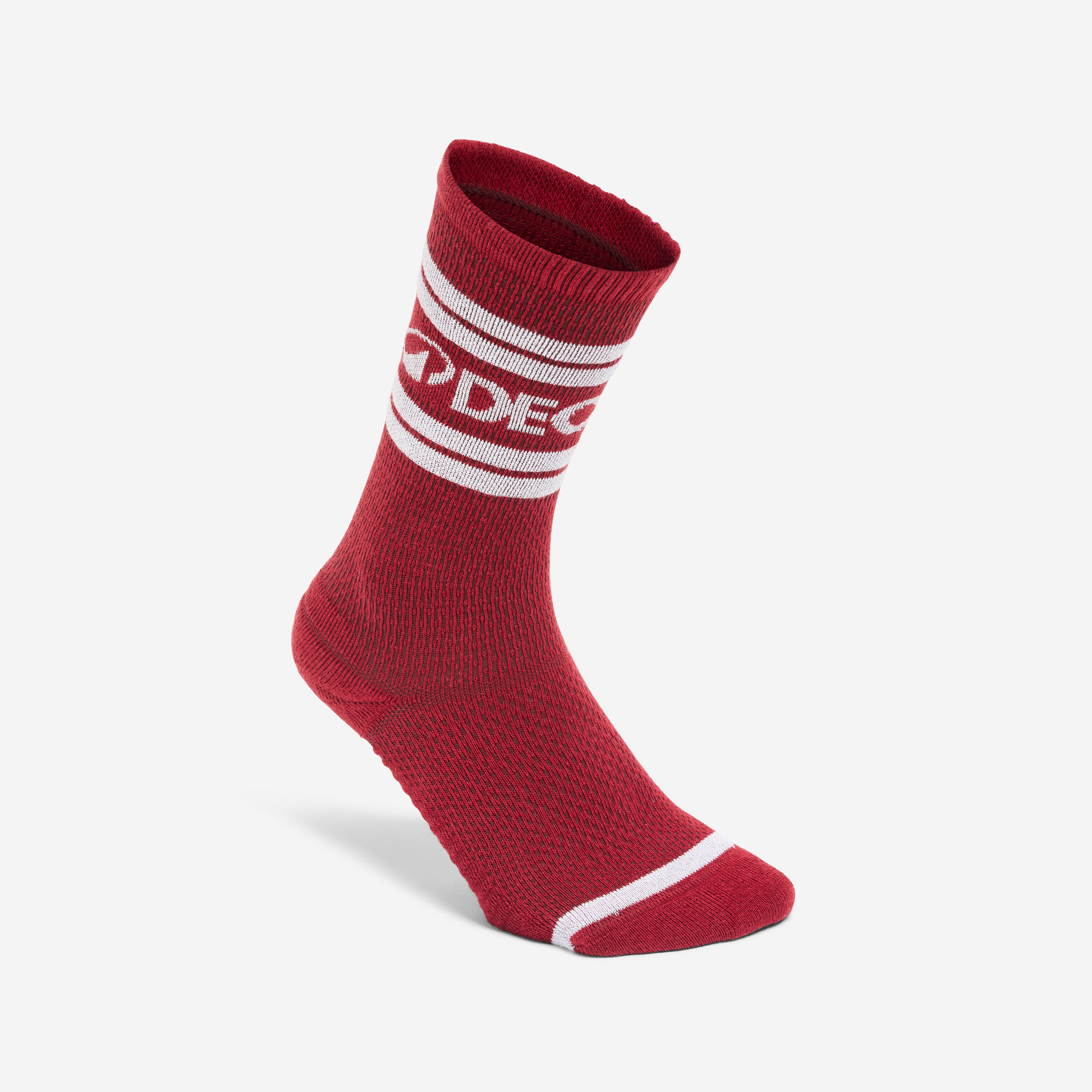 Kojinės iki blauzdų, raudonos ir baltos spalvos, 2 poros - „Decathlon“