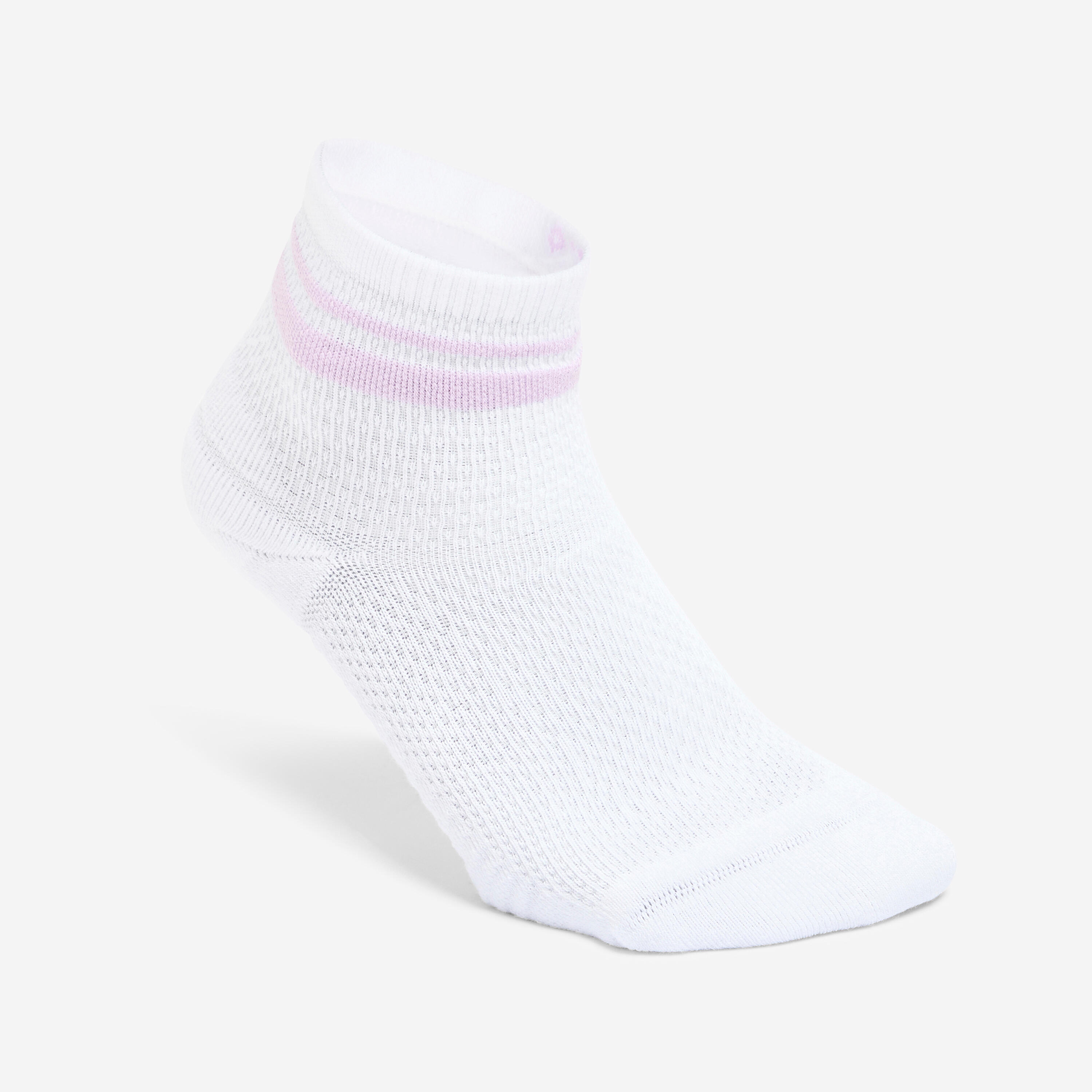 Ankle socks, green, white and purple, pack of 3 - Decathlon