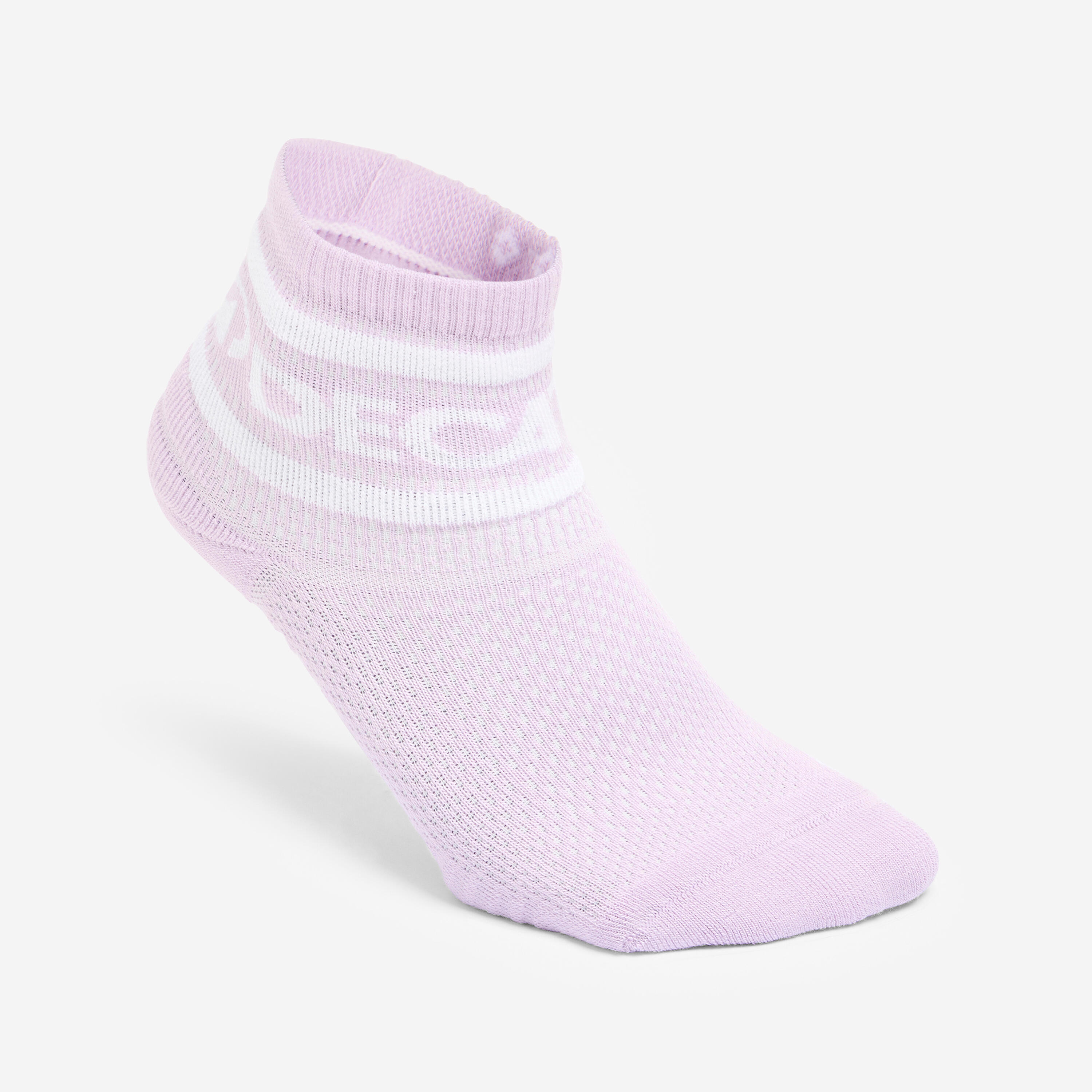 Ankle socks, green, white and purple, pack of 3 - Decathlon