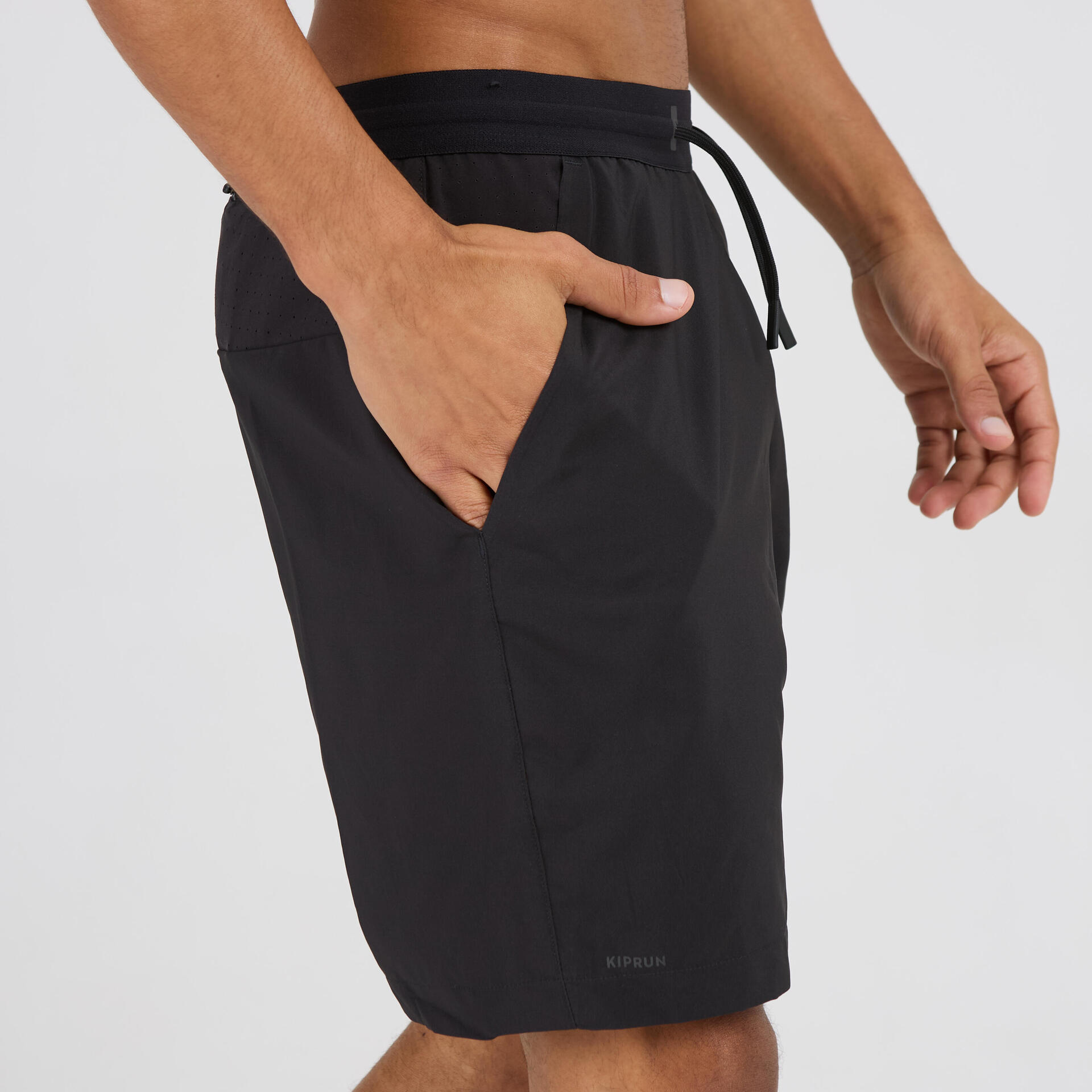 Men's Breathable 2-in-1 Running Shorts with Tights - Black
