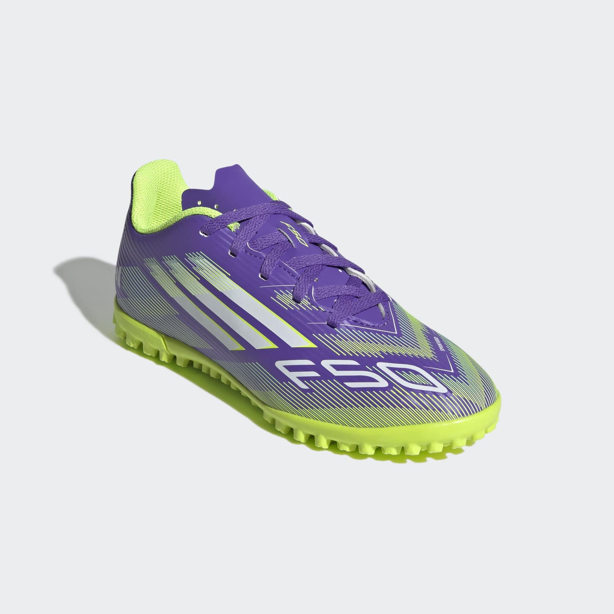ADIDAS F50 TF detské turfy fialovo-zelené - Decathlon