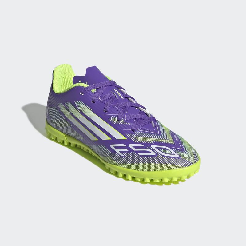 ADIDAS F50 Turf Children's Shoe Purple/Green - Decathlon