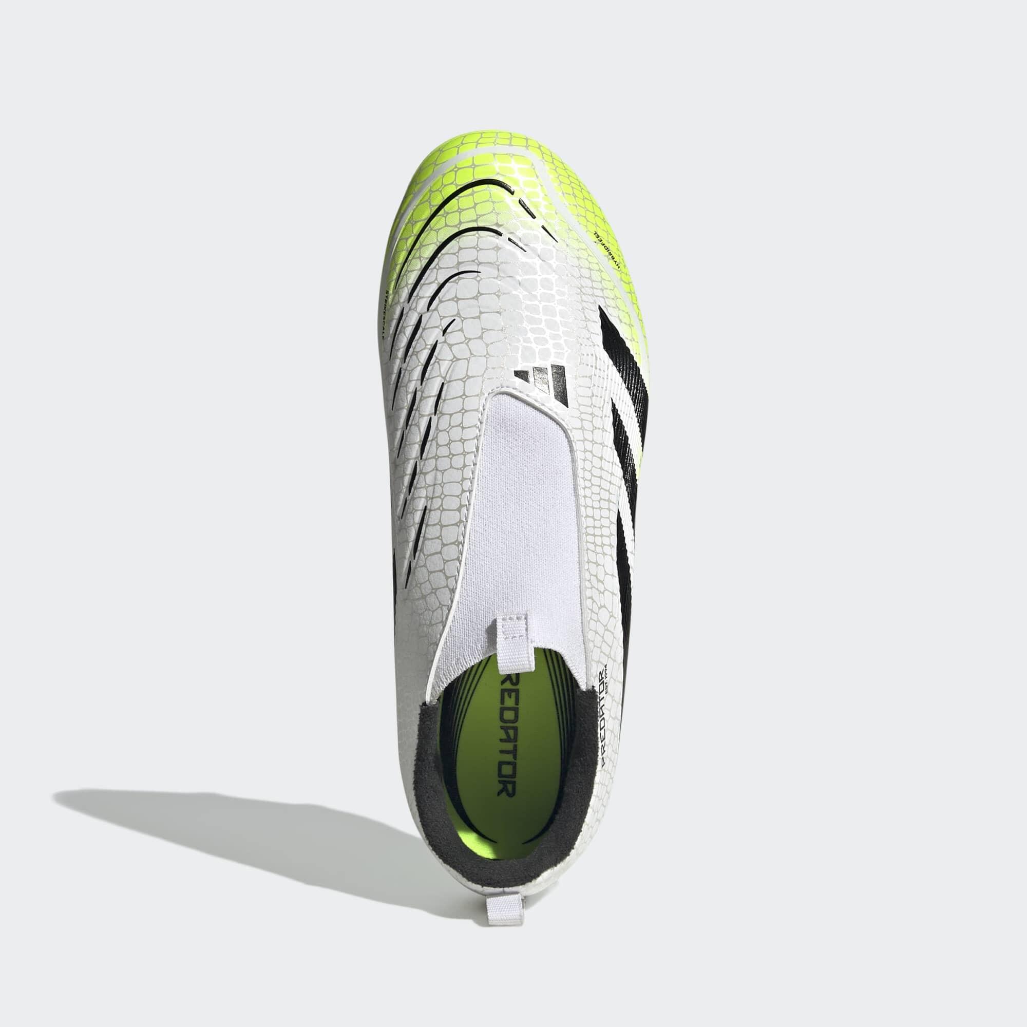 Botas de fútbol Predator League Laceless FG/MG Niño Blanco/Verde ADIDAS ...