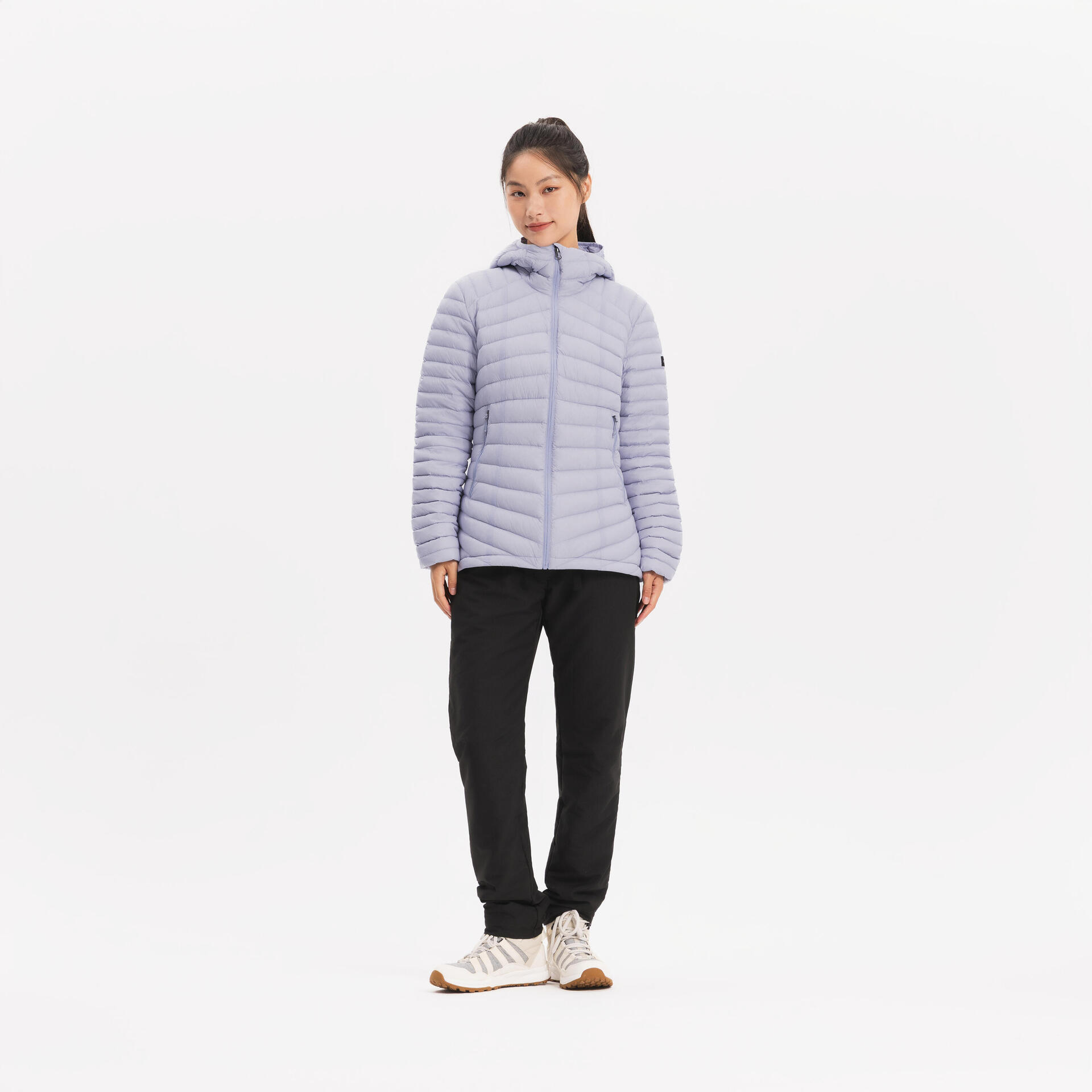 Women's Water-repellent Down Jacket with Hood MT100 -5°C - Purple