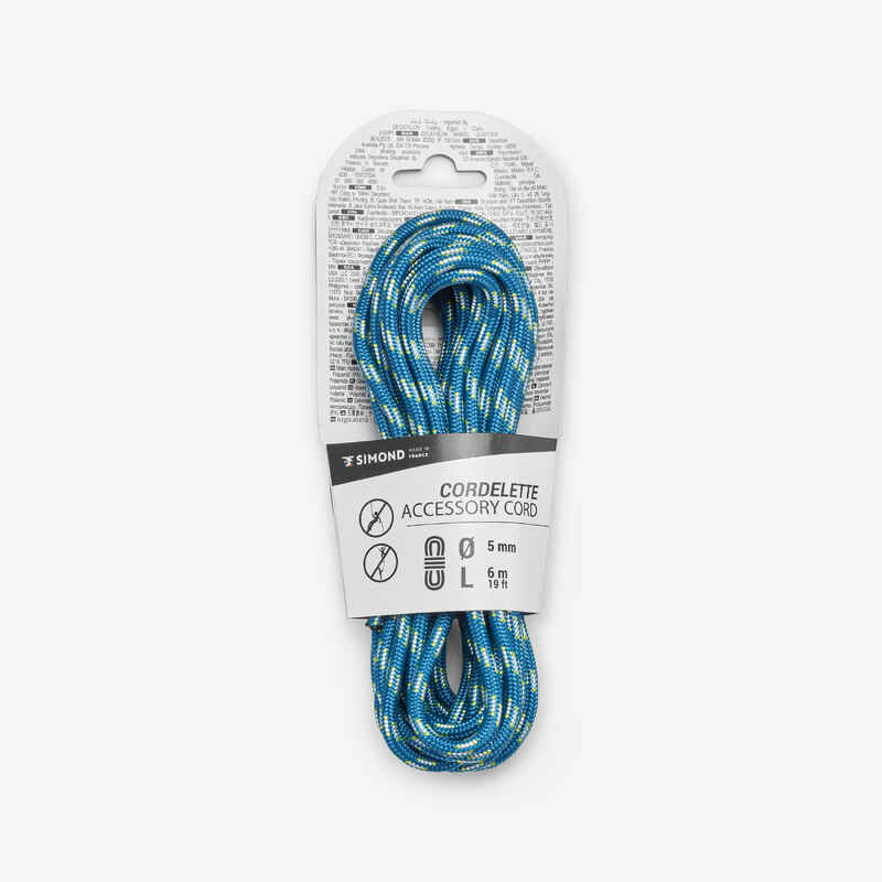 Climbing and Mountaineering Cordelette 5 mm x 6 m - Blue - Decathlon