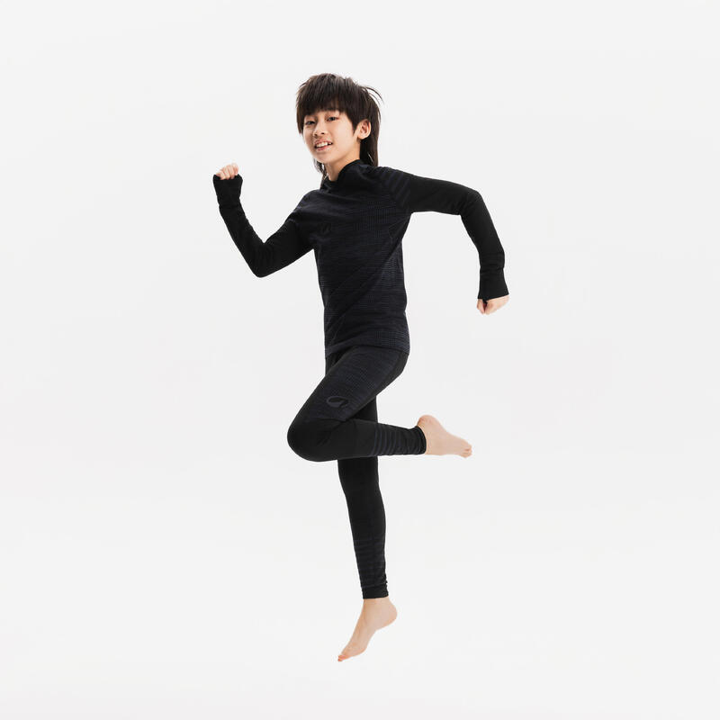 KIPSTA - Colanți termici Keepdry 500 Negru Copii | Decathlon