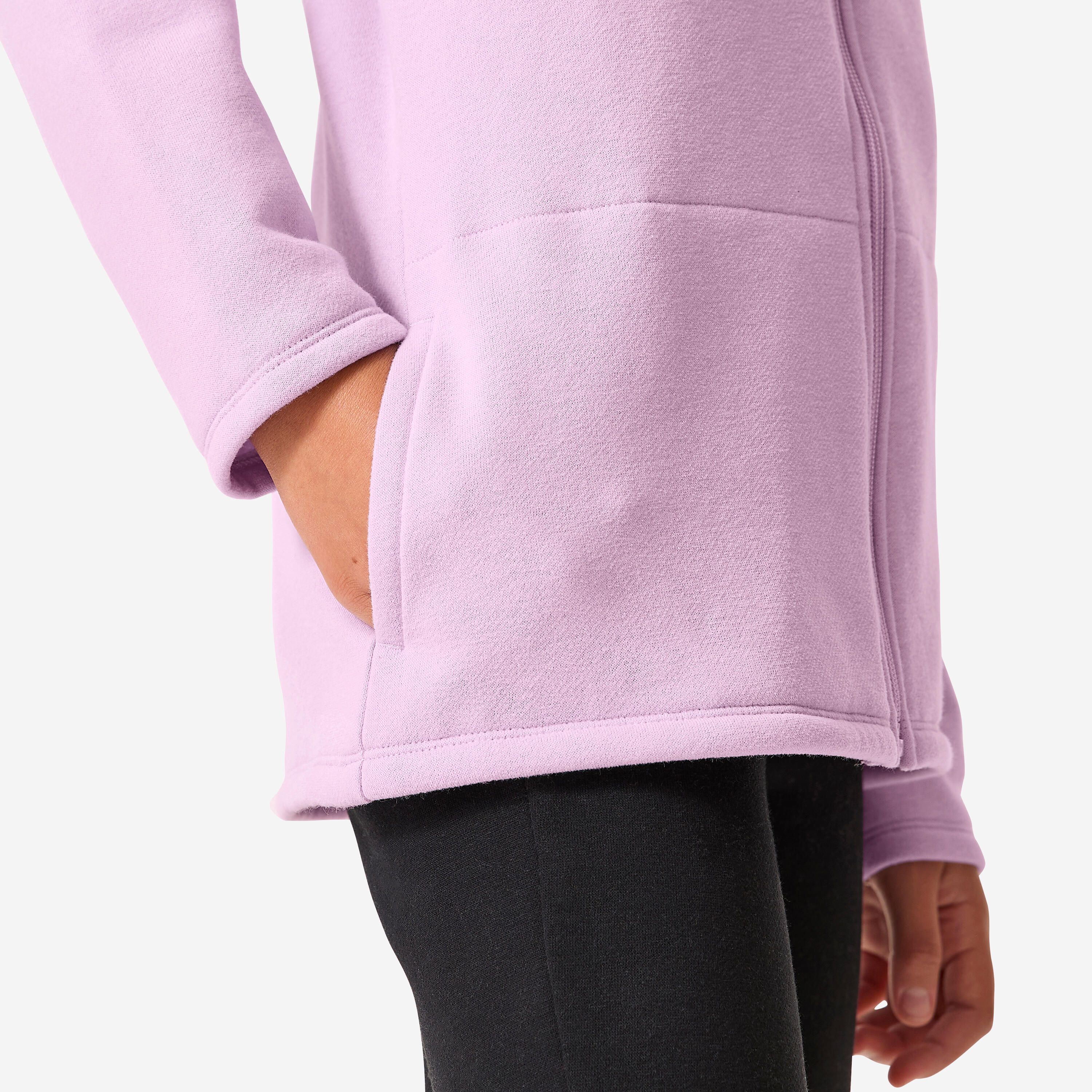 Kids’ Zip-Up Tracksuit, Warmy Age 7–15 - Lilac purple, Ultra black ...